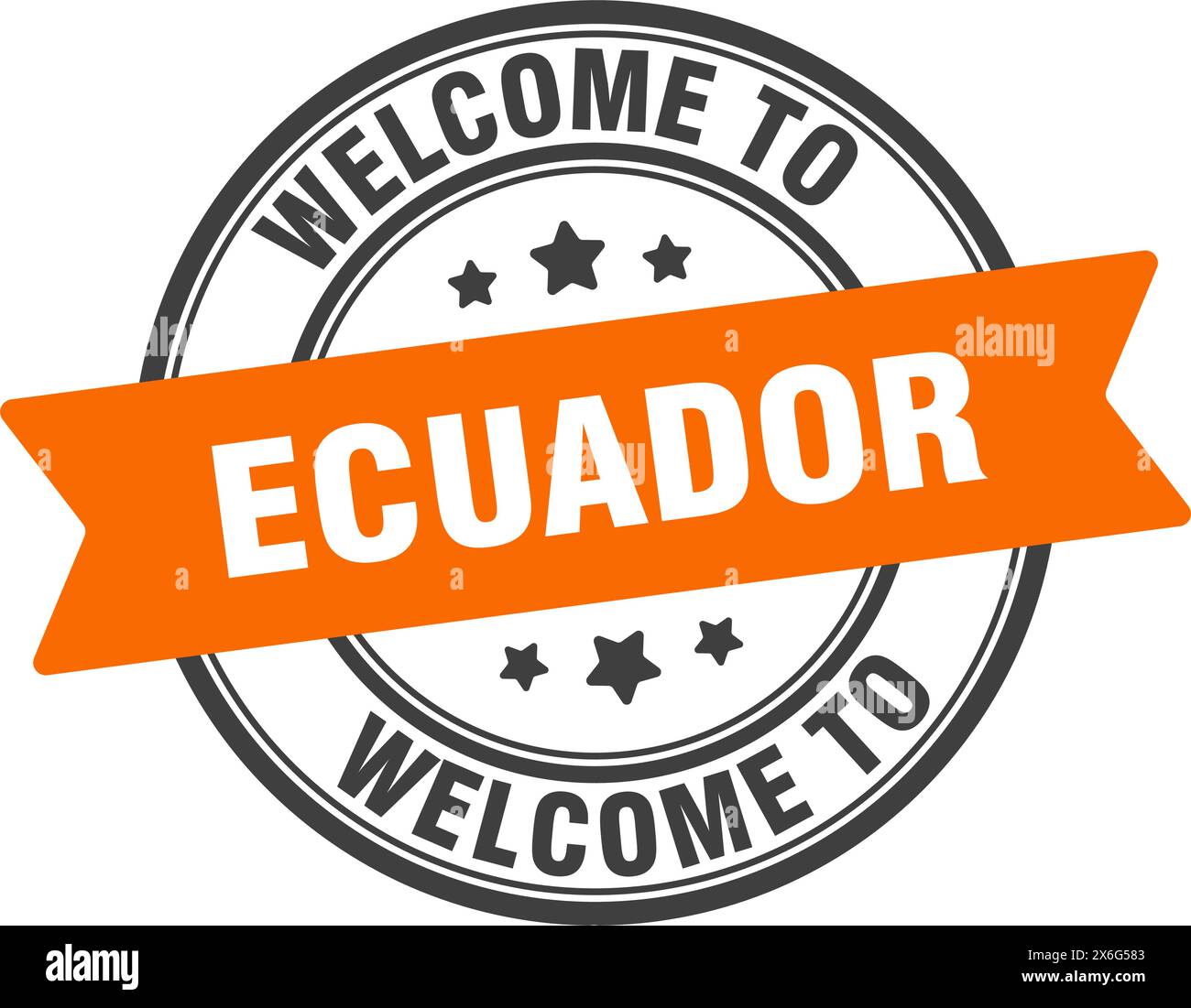Welcome to Ecuador stamp. Ecuador round sign isolated on white ...