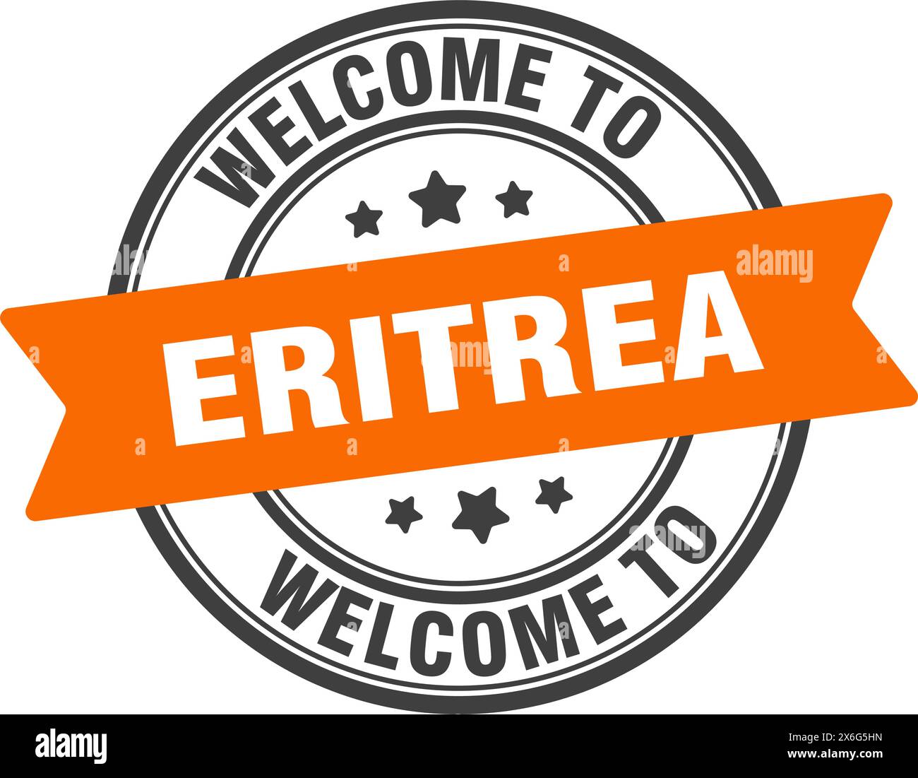 Welcome to Eritrea stamp. Eritrea round sign isolated on white ...