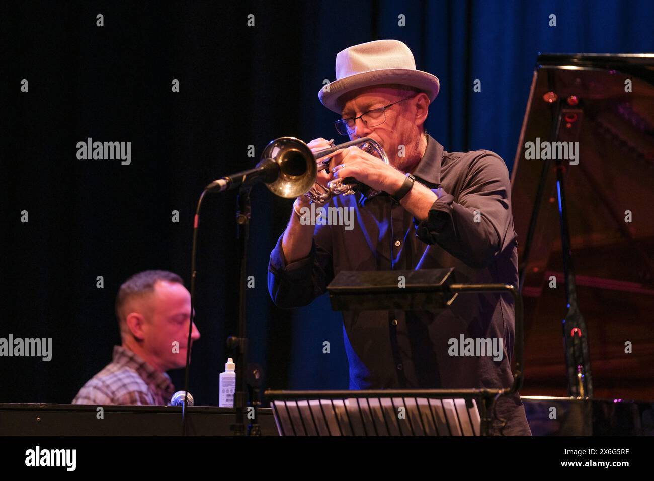 Trumpeter Dave Douglas performing at the Cheltenham Jazz Festival, UK ...