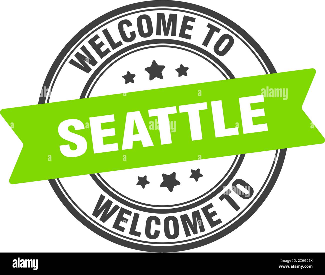 Welcome to Seattle stamp. Seattle round sign isolated on white ...