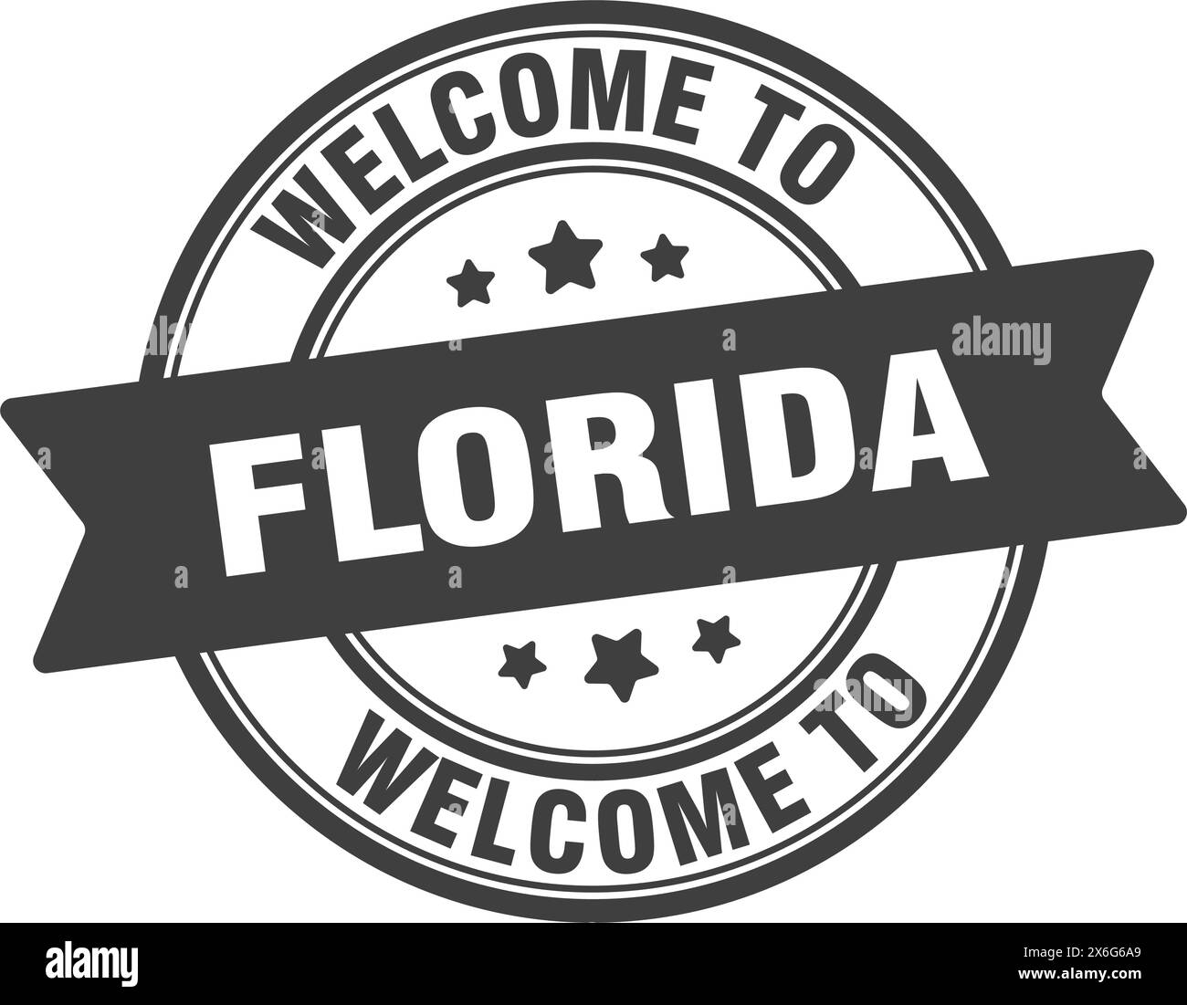 Welcome to Florida stamp. Florida round sign isolated on white ...