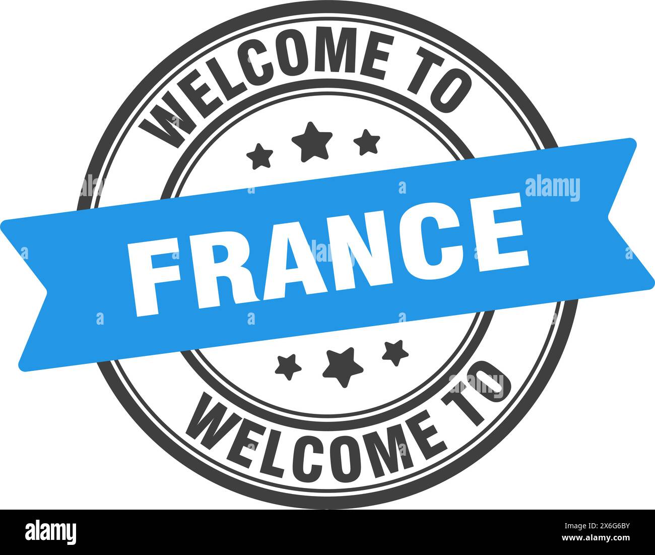 Welcome to France stamp. France round sign isolated on white background ...
