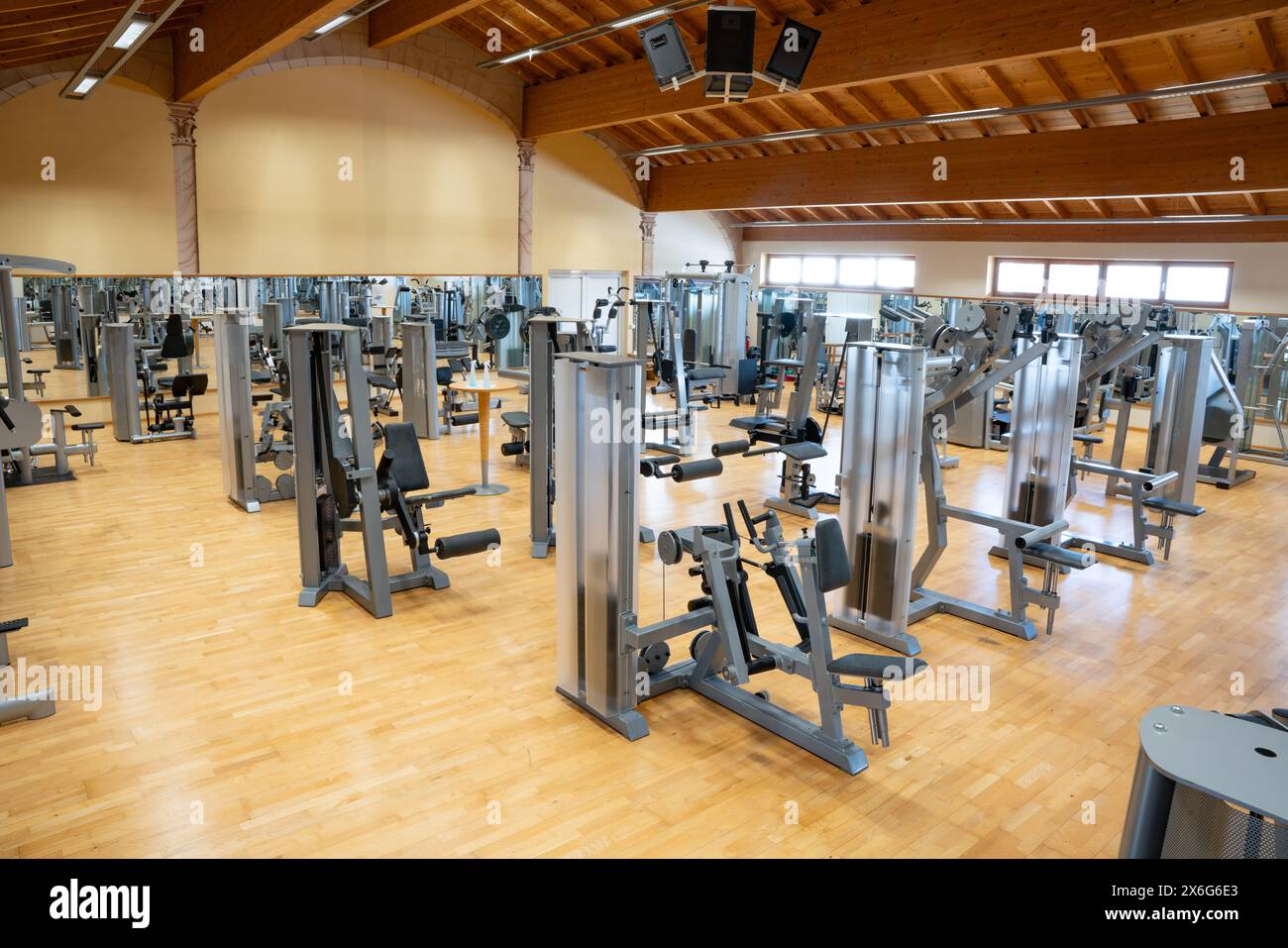 Gym, studio equipment, sport, gym interior Stock Photo - Alamy