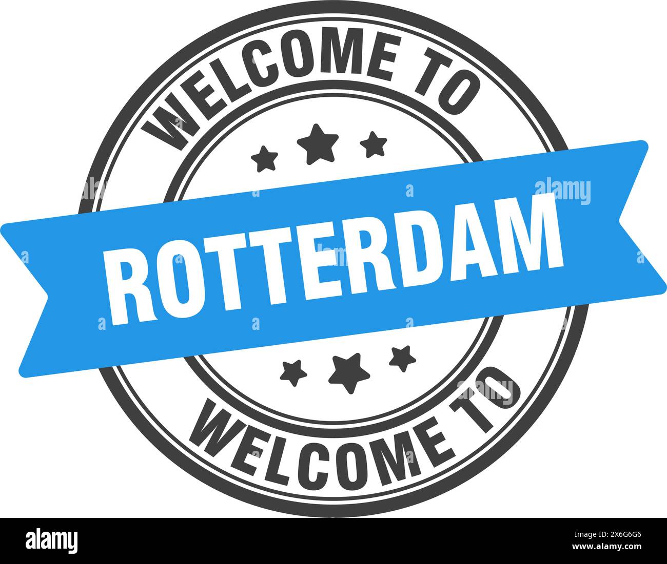 Welcome to Rotterdam stamp. Rotterdam round sign isolated on white ...