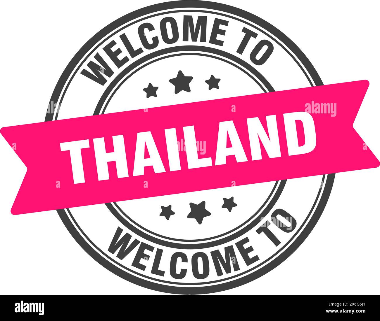 Welcome to Thailand stamp. Thailand round sign isolated on white ...