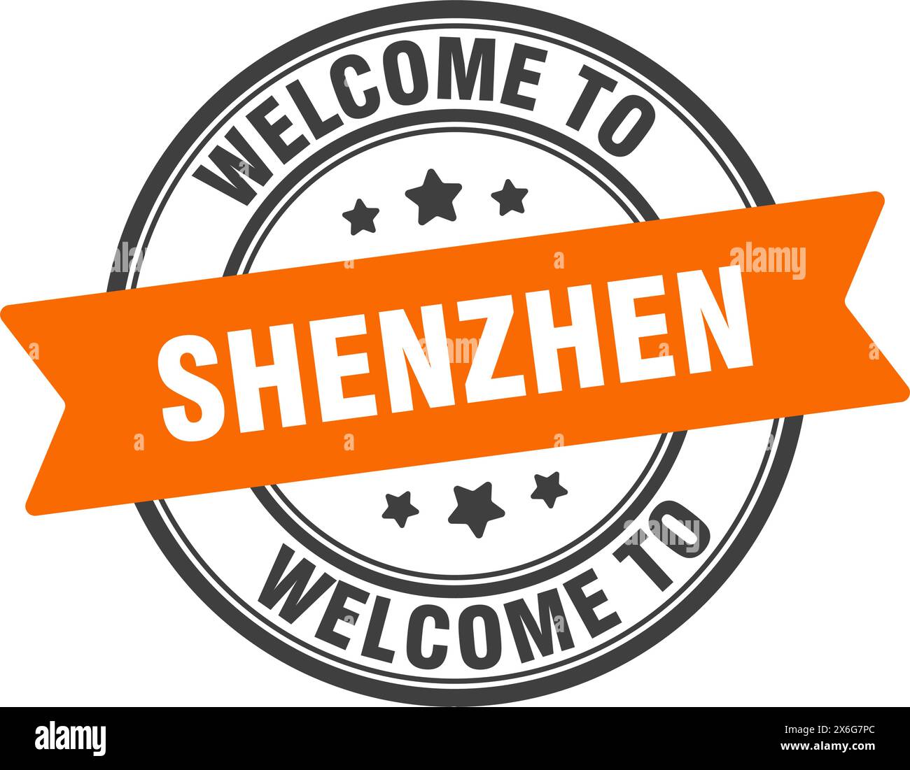 Welcome to Shenzhen stamp. Shenzhen round sign isolated on white ...