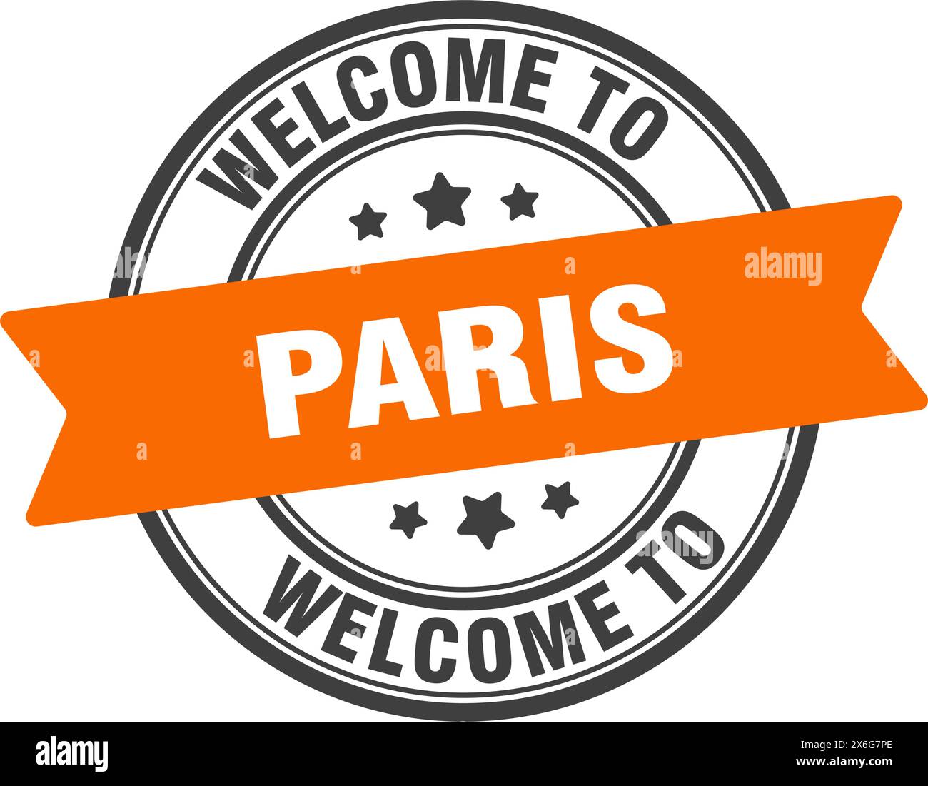 Welcome to Paris stamp. Paris round sign isolated on white background ...