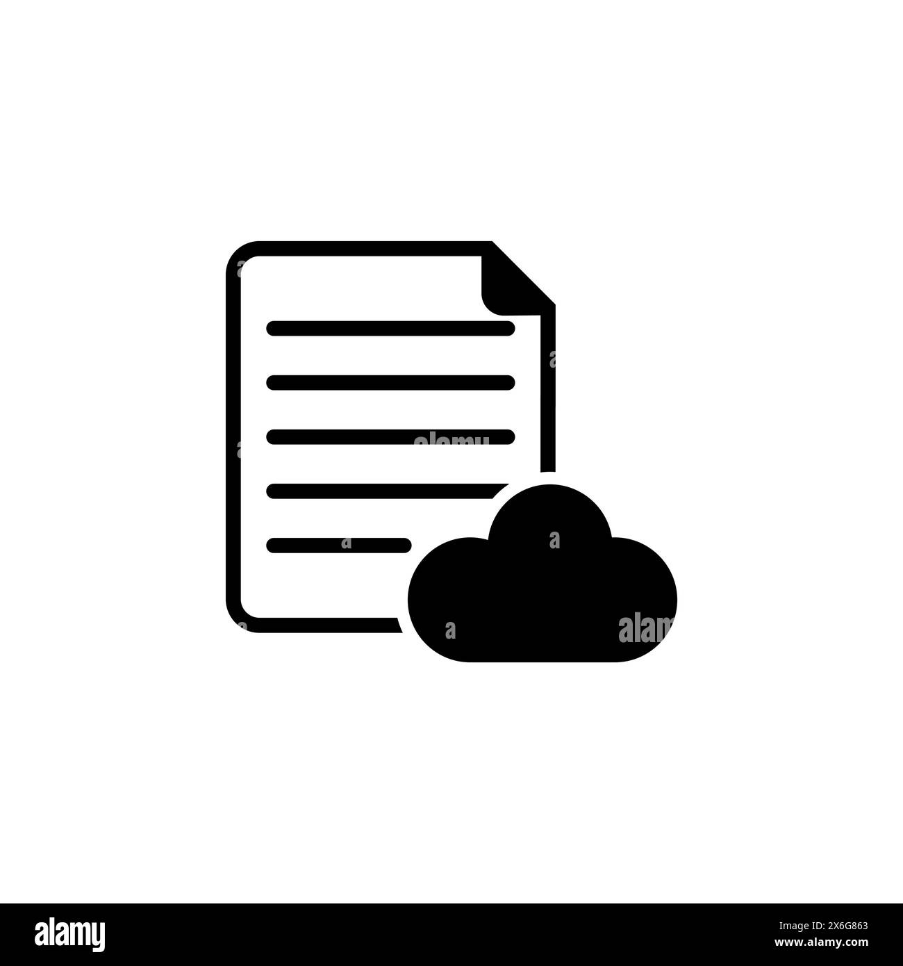 Cloud Storage Text Document flat vector icon. Simple solid symbol isolated on white background ...
