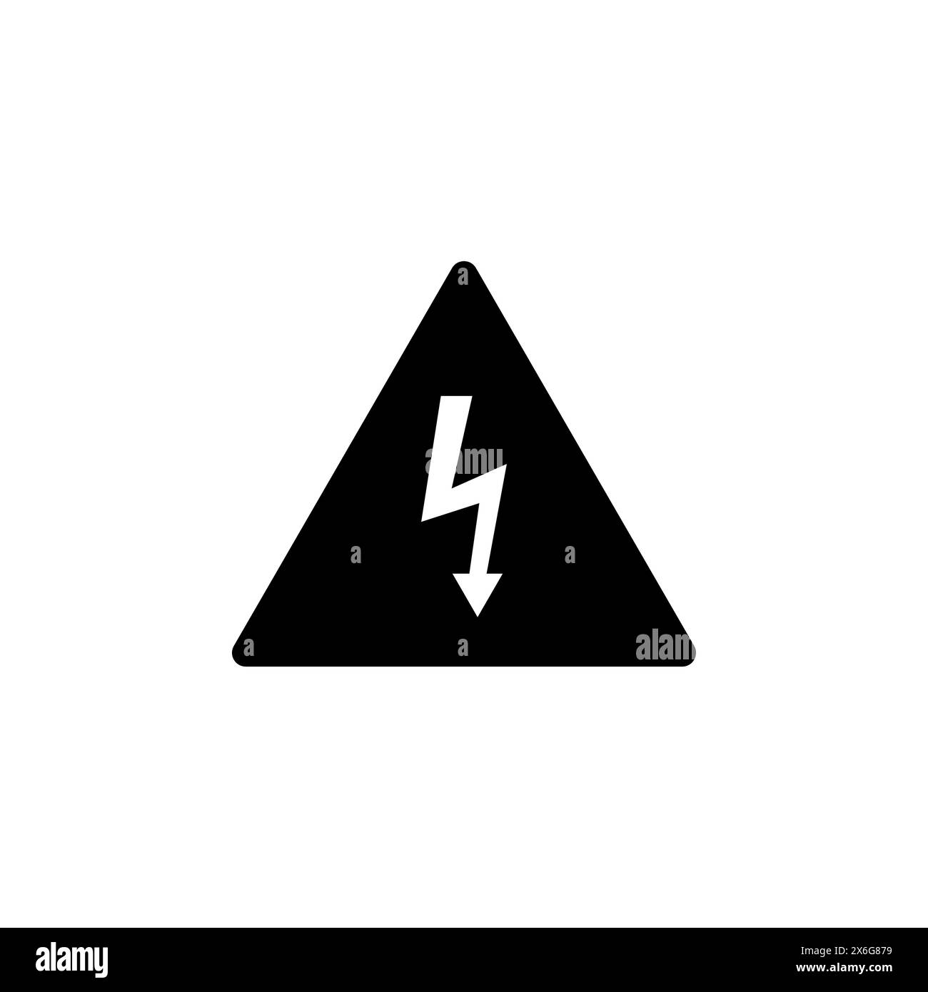 High Voltage Attention, Electric Danger flat vector icon. Simple solid ...