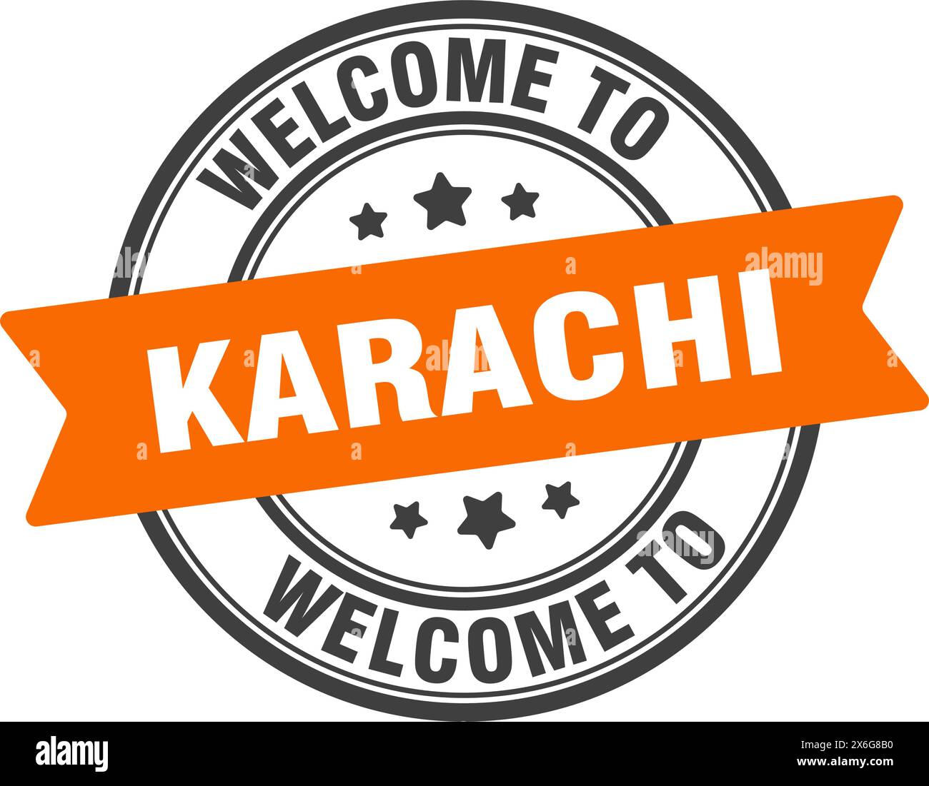 Welcome to Karachi stamp. Karachi round sign isolated on white ...