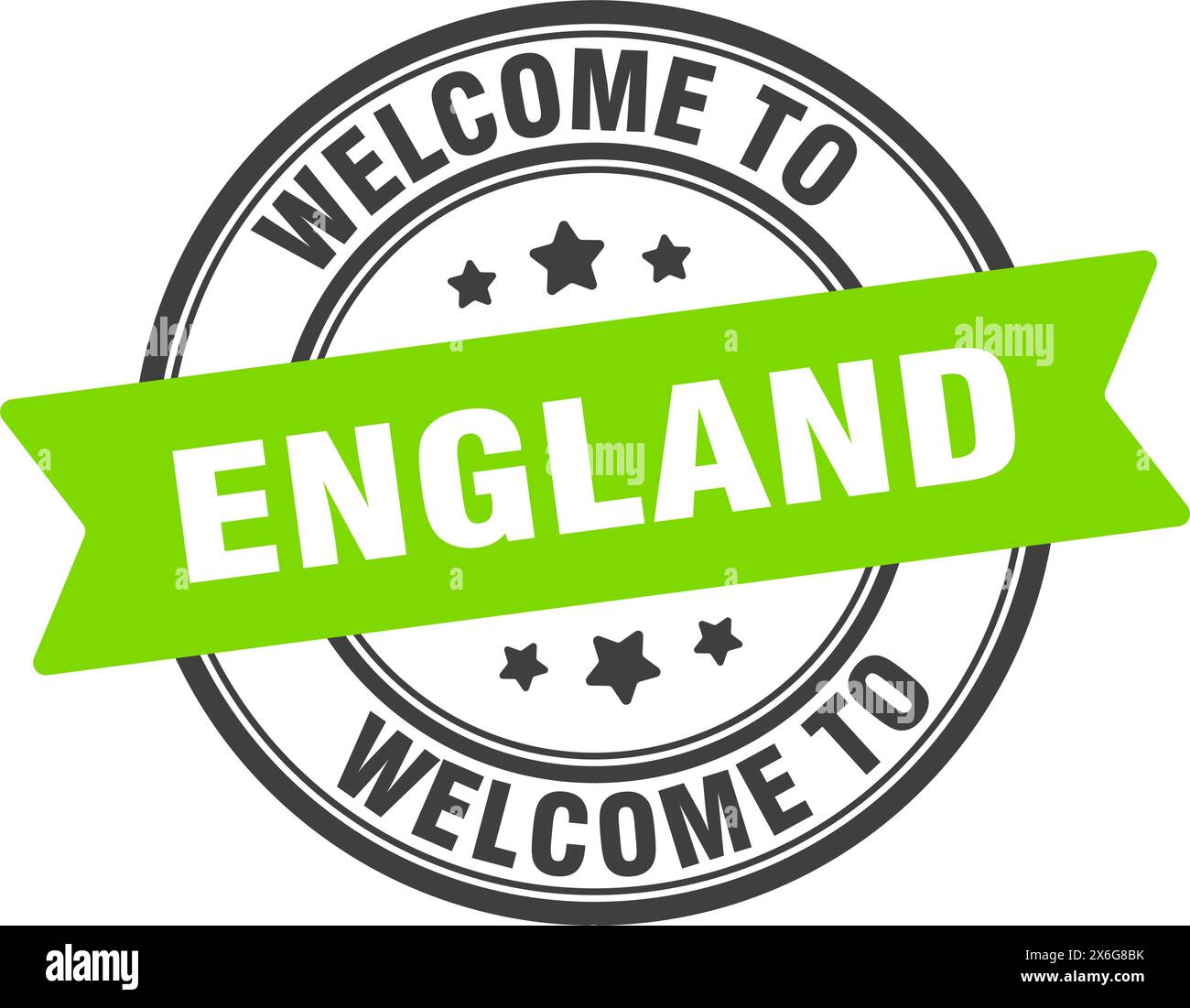 Welcome to England stamp. England round sign isolated on white ...