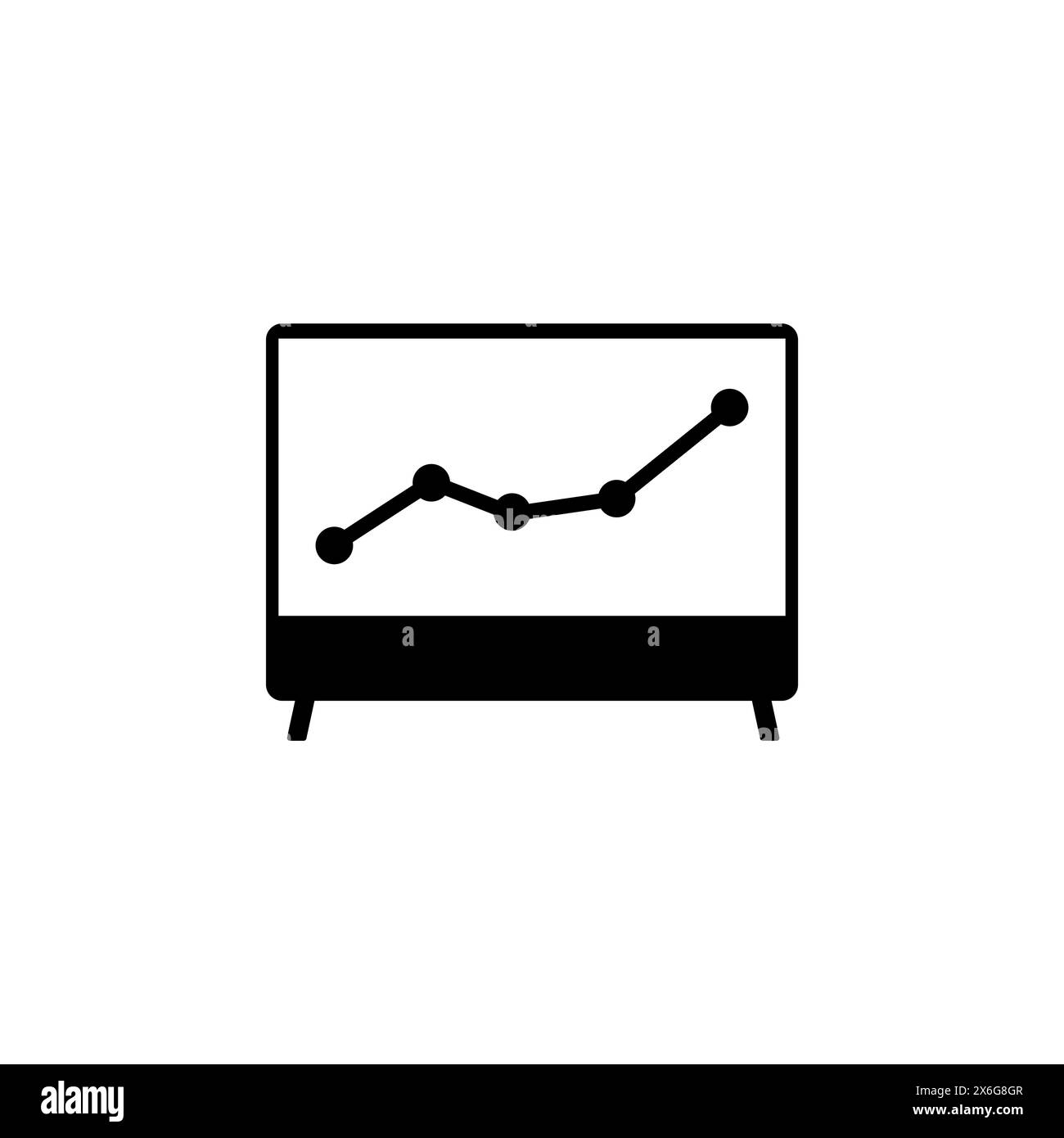 Trading Chart Analyzing Stock Market flat vector icon. Simple solid symbol isolated on white ...
