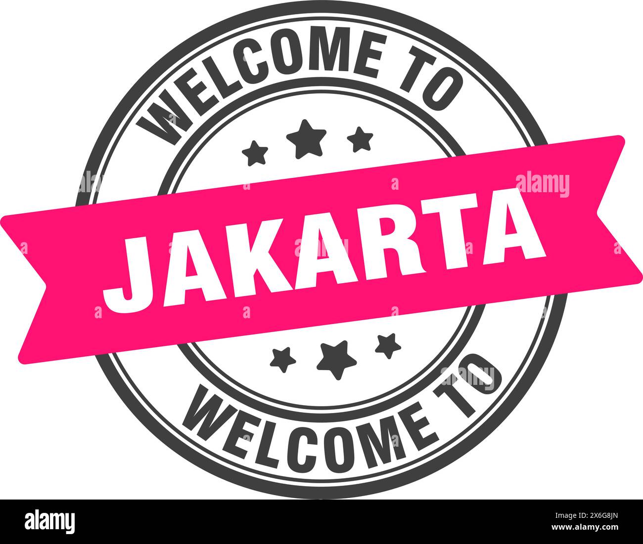 Welcome to Jakarta stamp. Jakarta round sign isolated on white ...