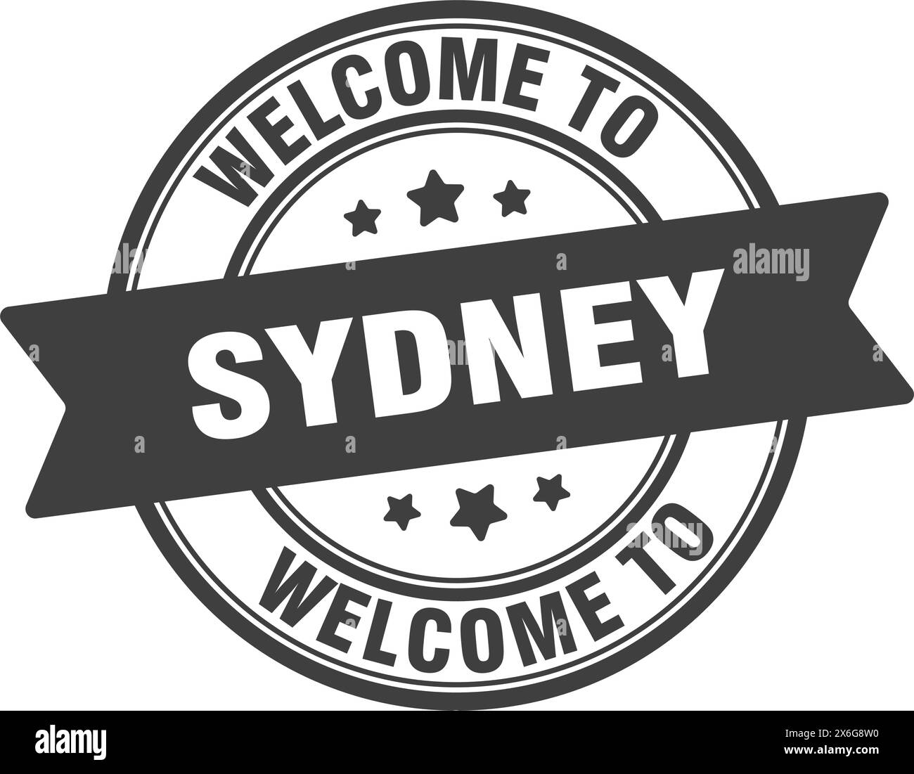 Welcome to Sydney stamp. Sydney round sign isolated on white background ...