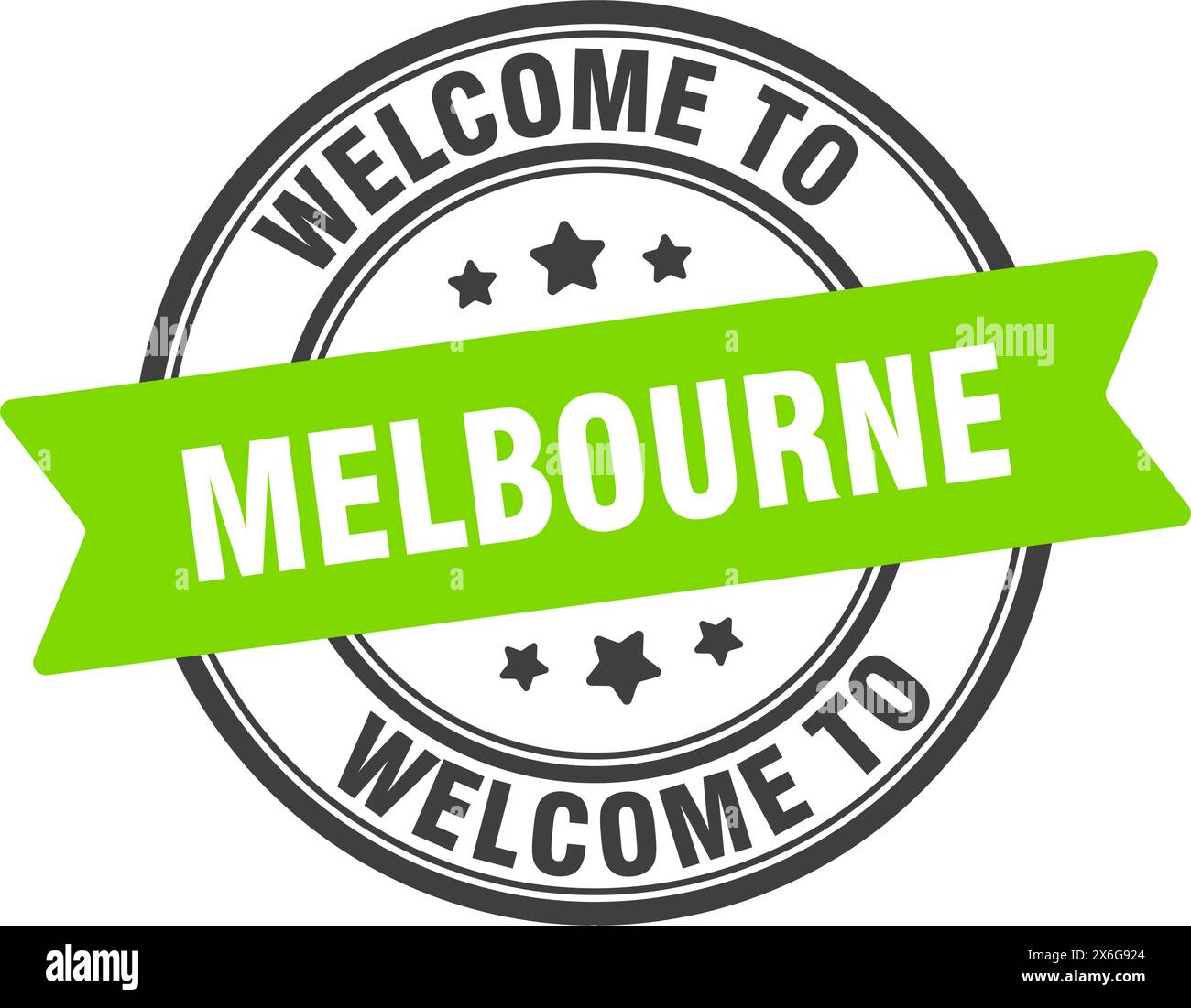 Welcome to Melbourne stamp. Melbourne round sign isolated on white ...