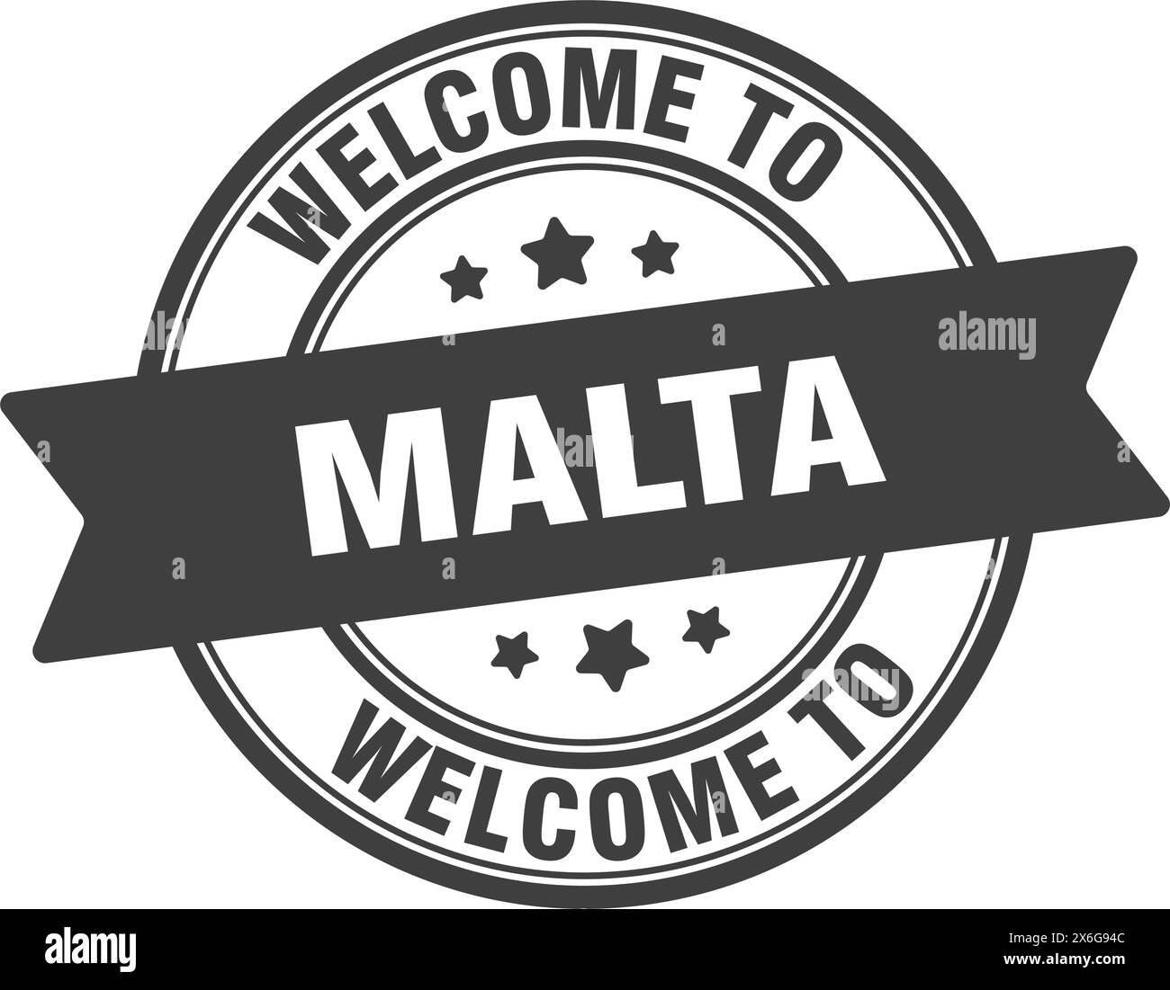 Welcome to Malta stamp. Malta round sign isolated on white background ...