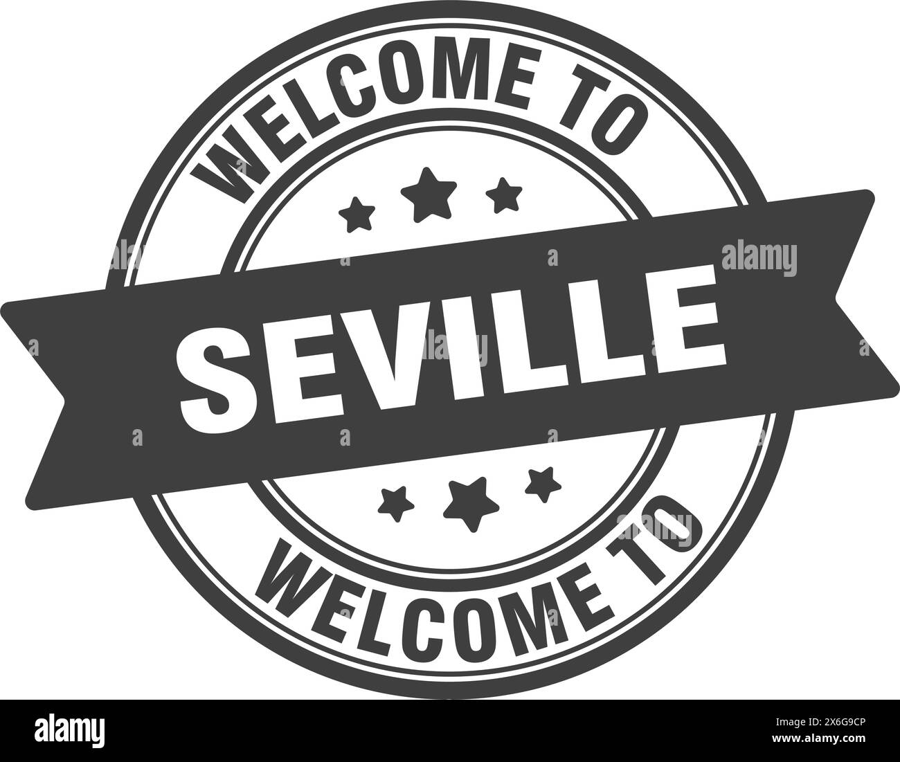 Welcome to Seville stamp. Seville round sign isolated on white ...