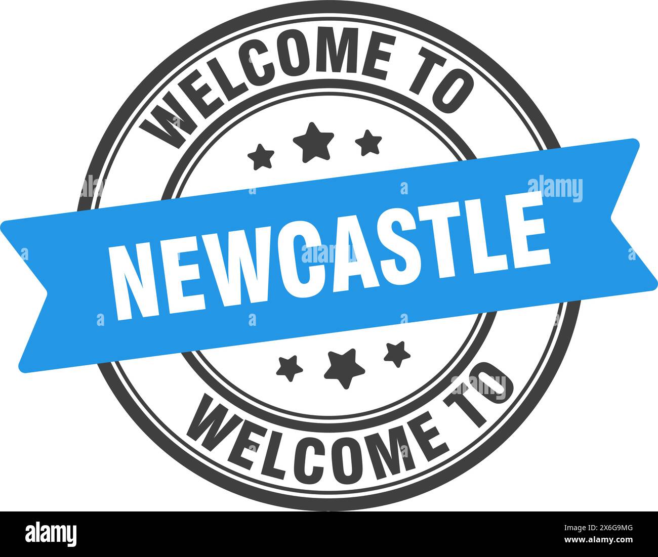 Welcome to Newcastle stamp. Newcastle round sign isolated on white ...