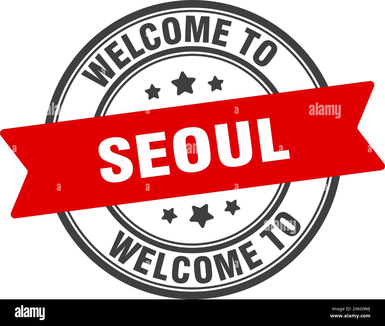 Welcome to Seoul stamp. Seoul round sign isolated on white background ...