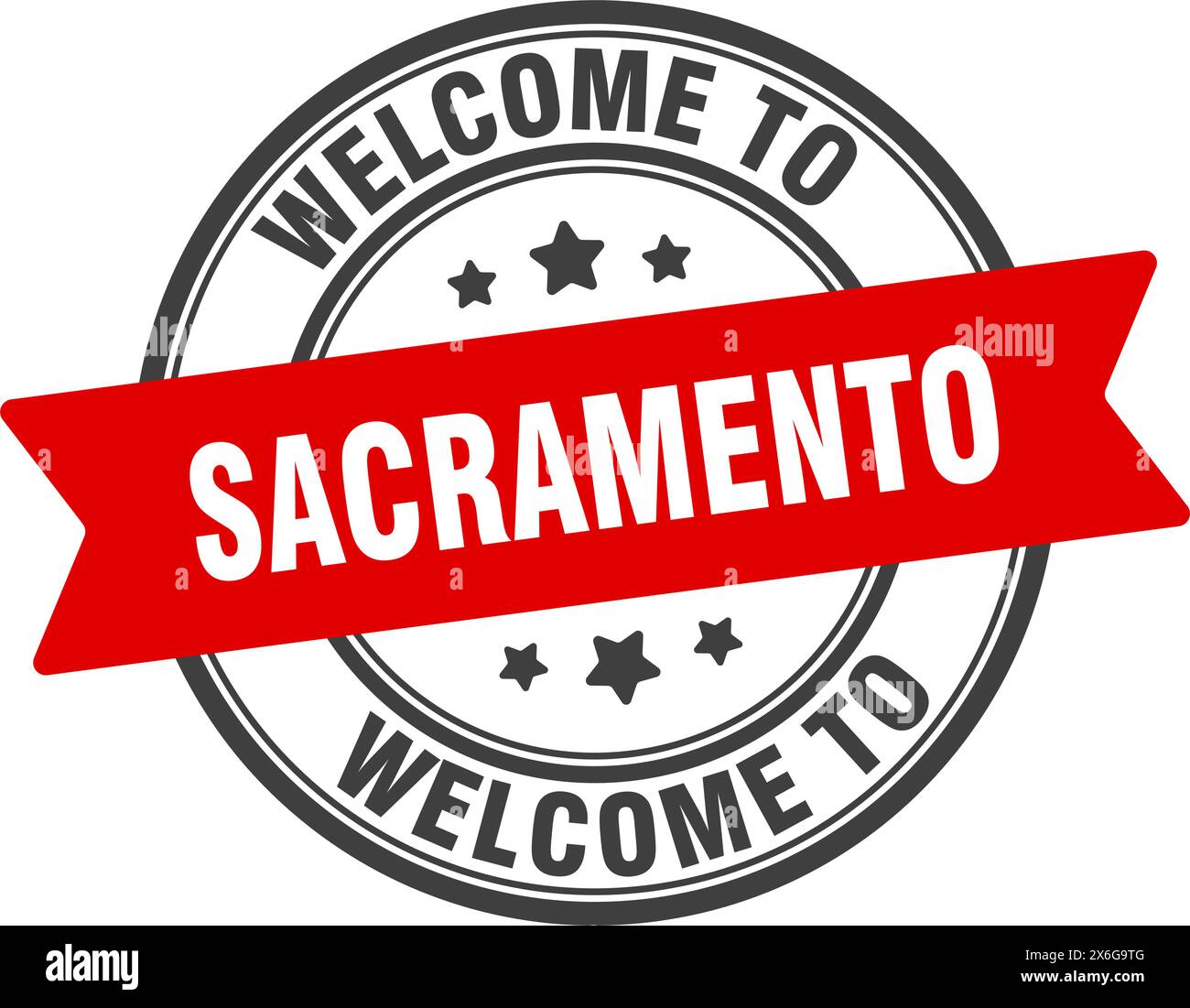 Welcome to Sacramento stamp. Sacramento round sign isolated on white ...
