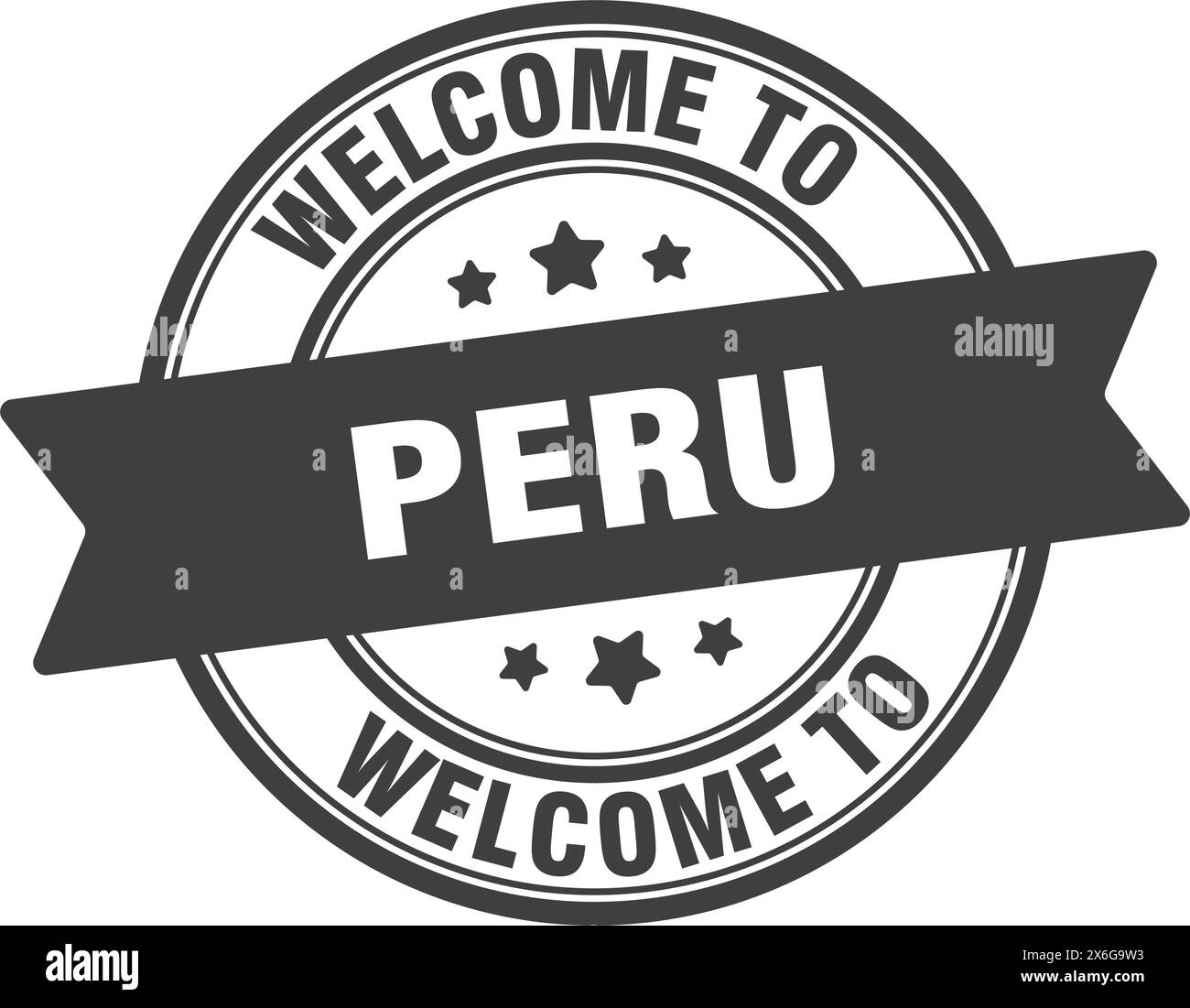 Welcome to Peru stamp. Peru round sign isolated on white background ...