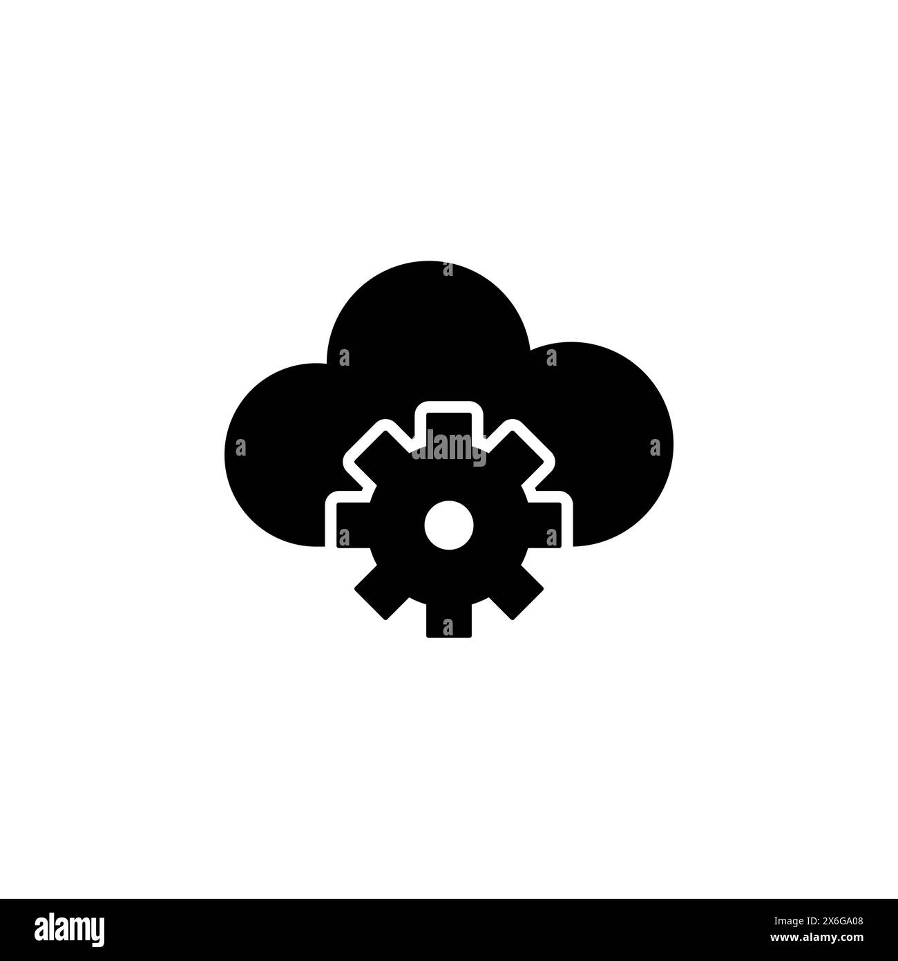 Cloud Storage Settings flat vector icon. Simple solid symbol isolated on white background. Cloud ...