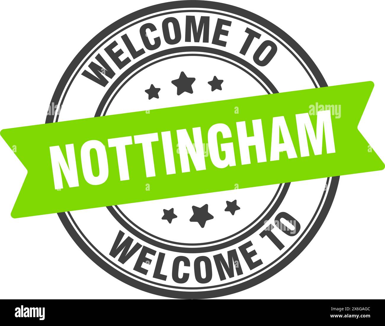 Welcome to Nottingham stamp. Nottingham round sign isolated on white ...