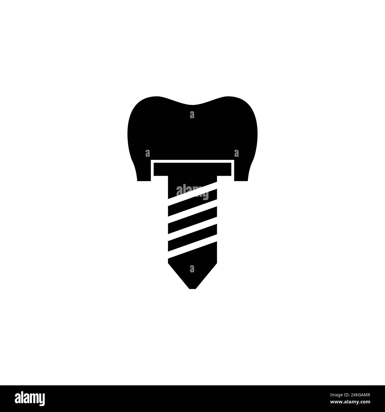 Dental Implant, Tooth Restoration flat vector icon. Simple solid symbol ...