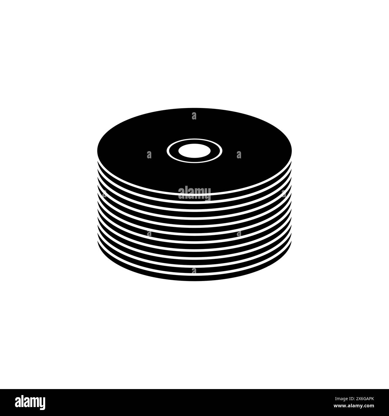 CD Box with Disc, Stack of DVD flat vector icon. Simple solid symbol ...