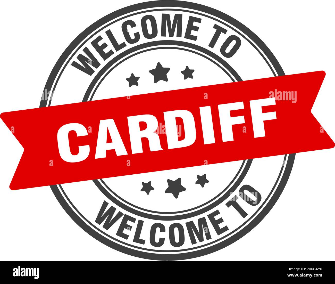 Welcome to Cardiff stamp. Cardiff round sign isolated on white ...