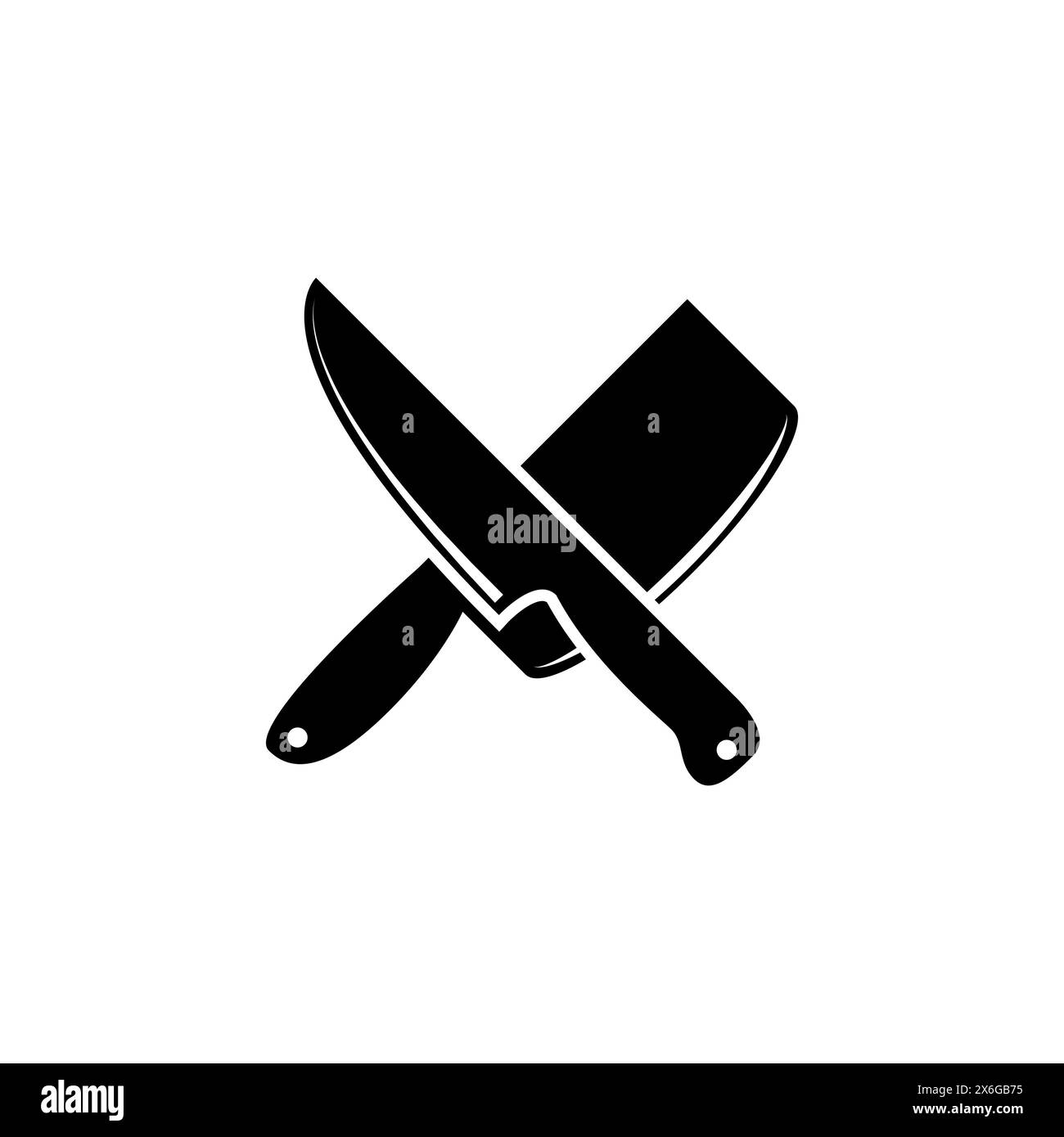 Meat Cutting Knives, Butcher Tools flat vector icon. Simple solid ...