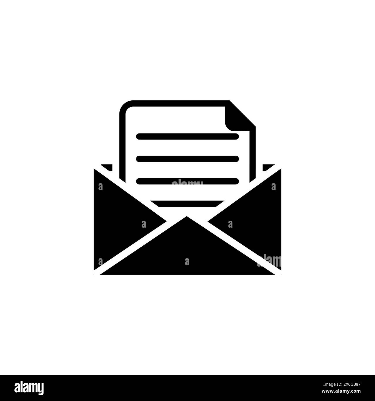 Open Mail Envelope flat vector icon. Simple solid symbol isolated on ...
