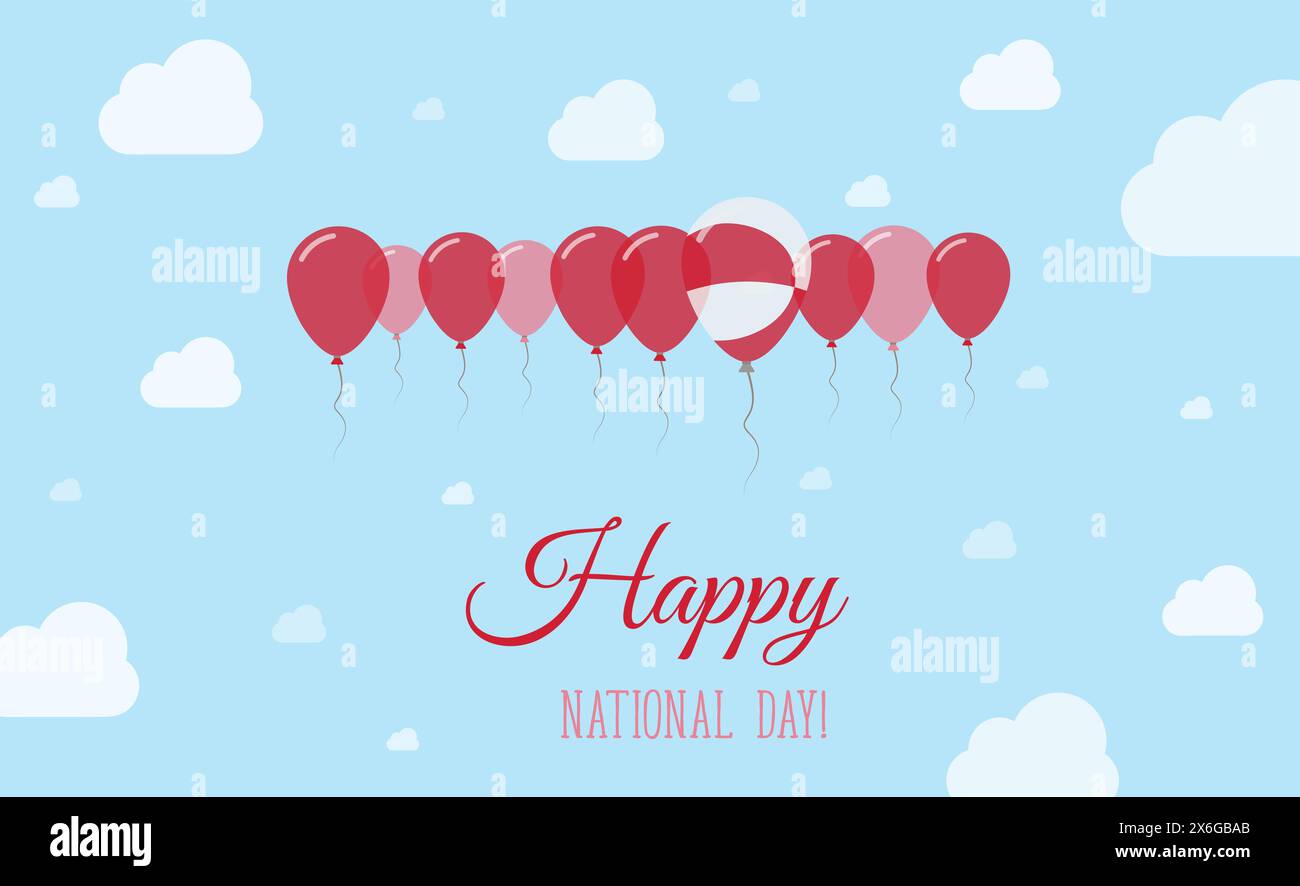 Greenland Independence Day Sparkling Patriotic Poster. Row of Balloons ...