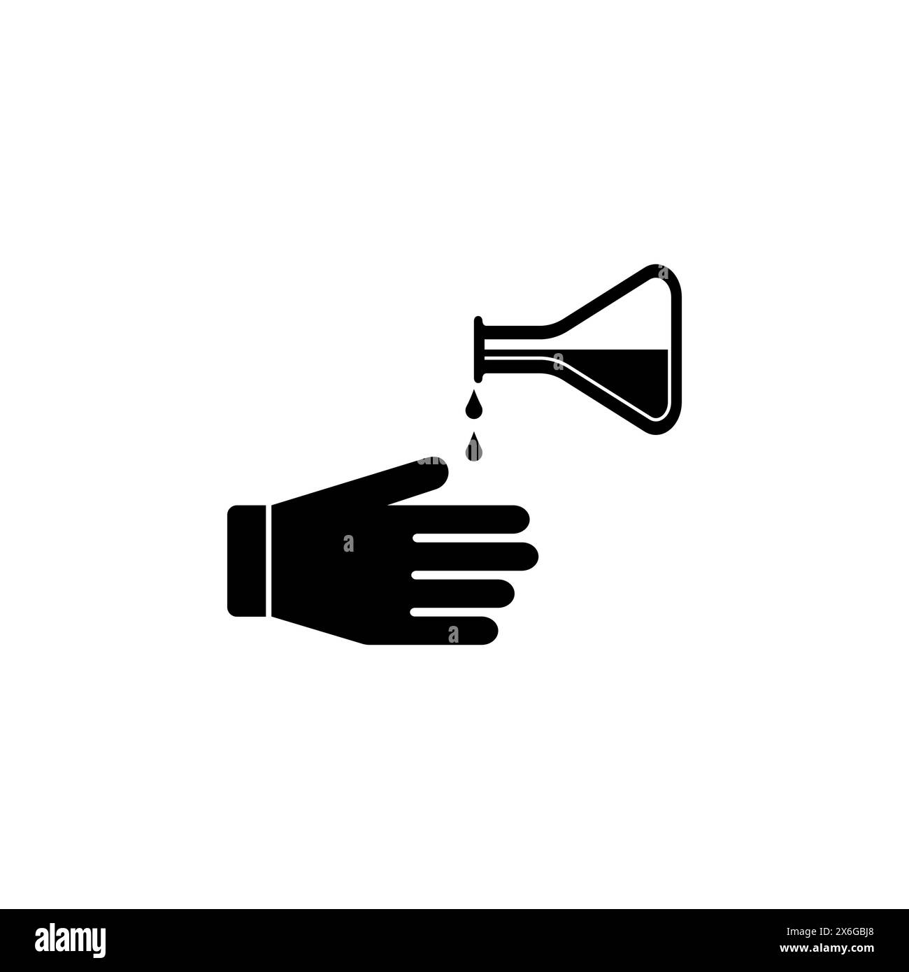 Caustic Chemicals Danger, Dripping Acid flat vector icon. Simple solid ...