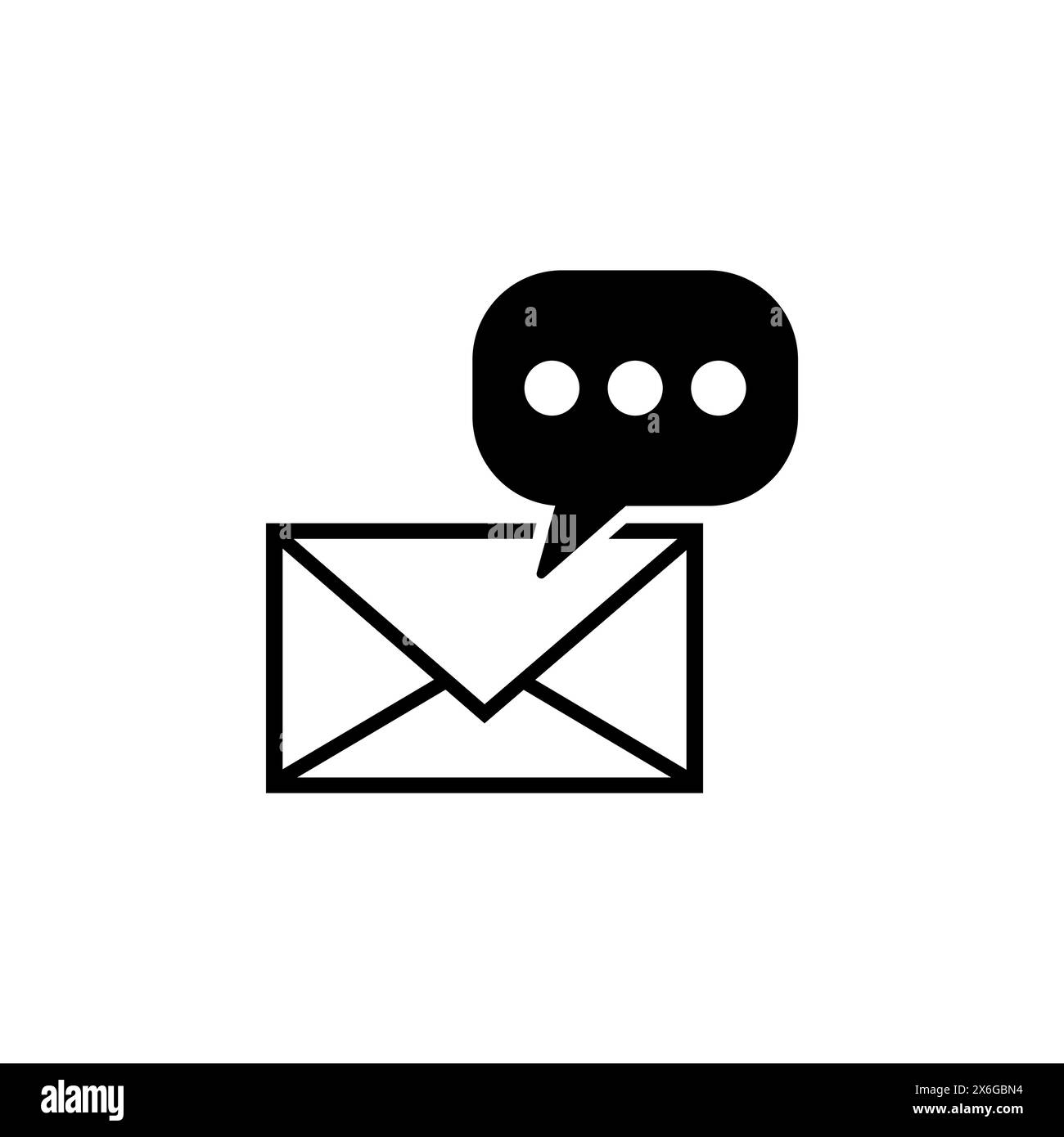 Email Notification, Quick Message flat vector icon. Simple solid symbol ...