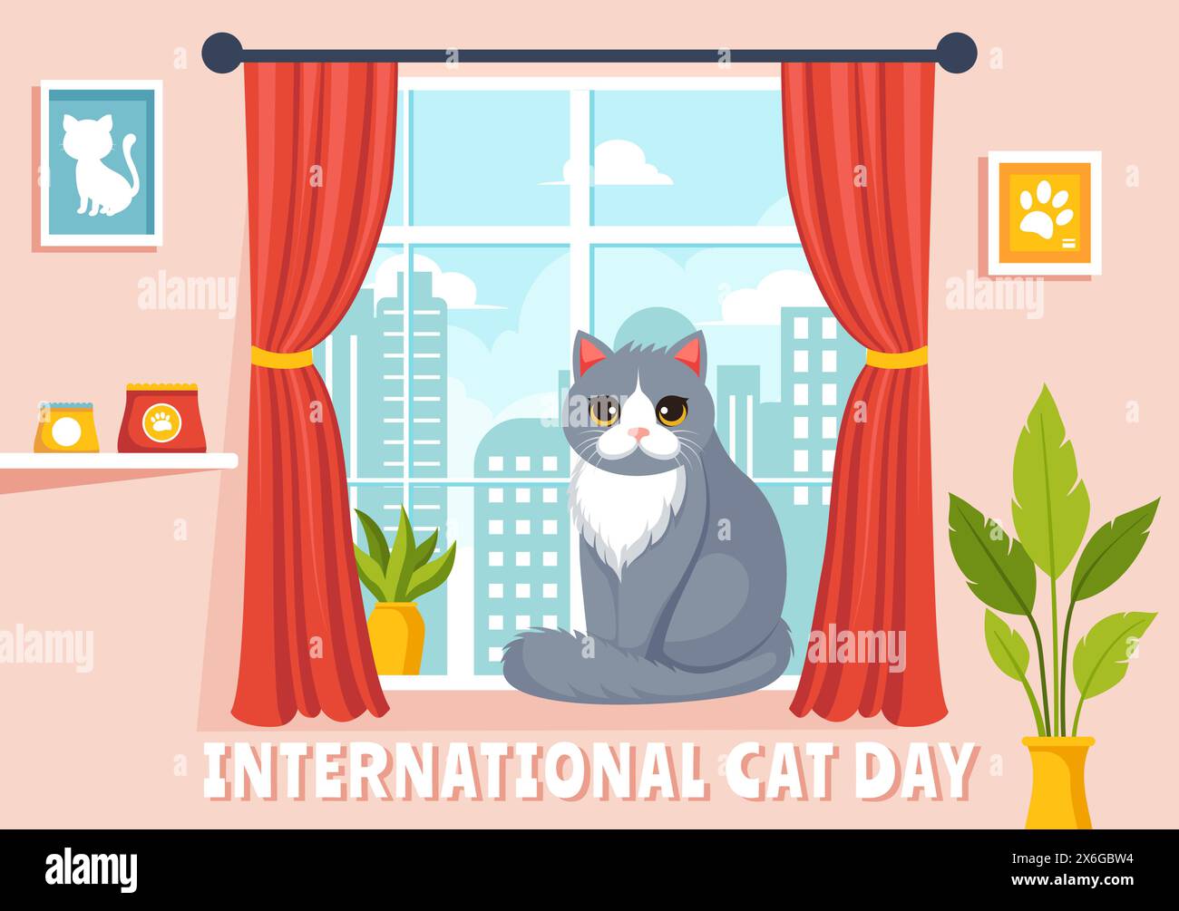 International Cat Day Vector Illustration on August 8 with Cats Animals ...