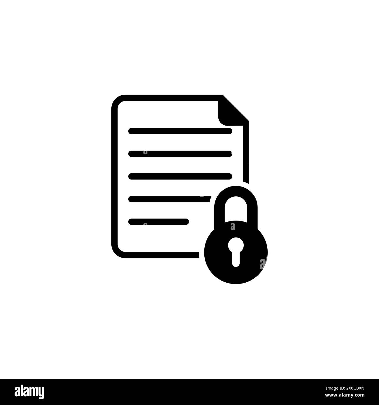Locked Document Flat Vector Icon Simple Solid Symbol Isolated On White Background Locked