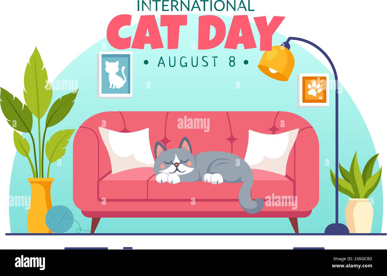 International Cat Day Vector Illustration on August 8 with Cats Animals ...