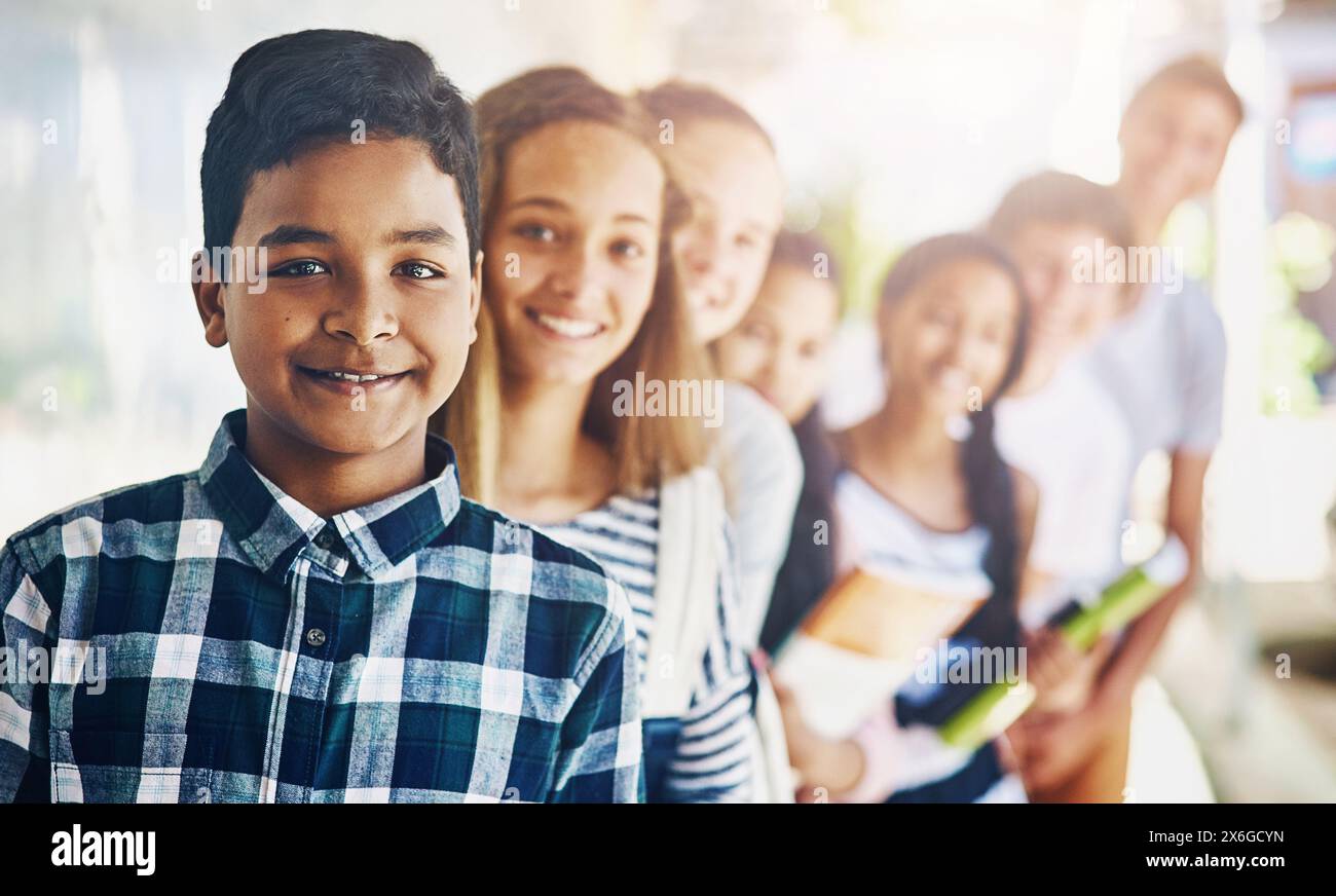 Smart confident happy children hi-res stock photography and images - Alamy
