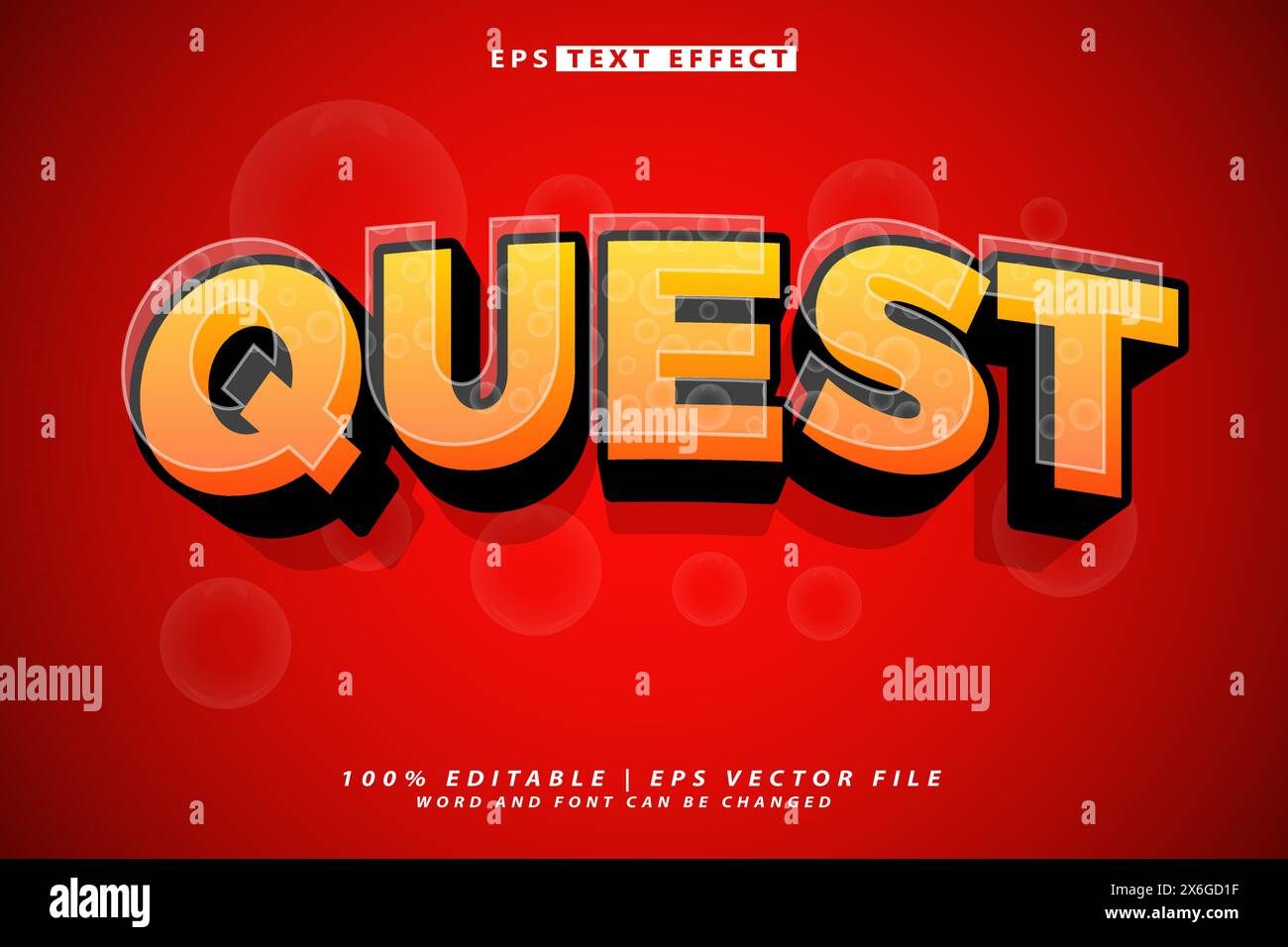 editable 3D text effect Stock Vector Image & Art - Alamy