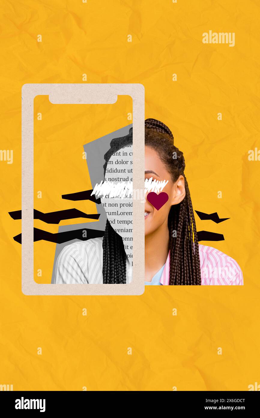 3D photo collage composite trend sketch image of silhouette young woman ...