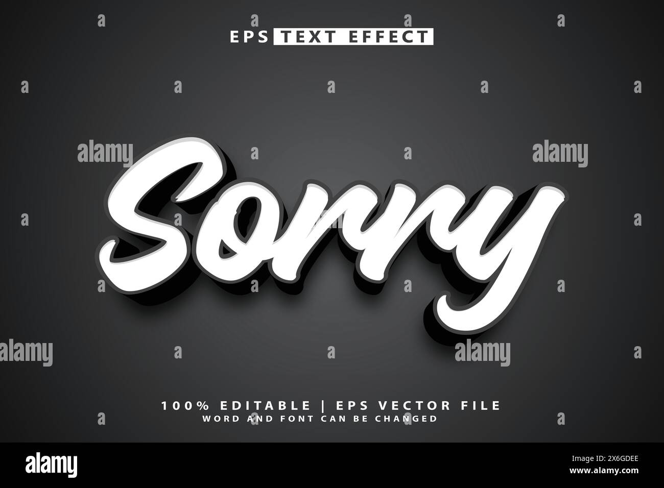 editable 3D text effect Stock Vector Image & Art - Alamy