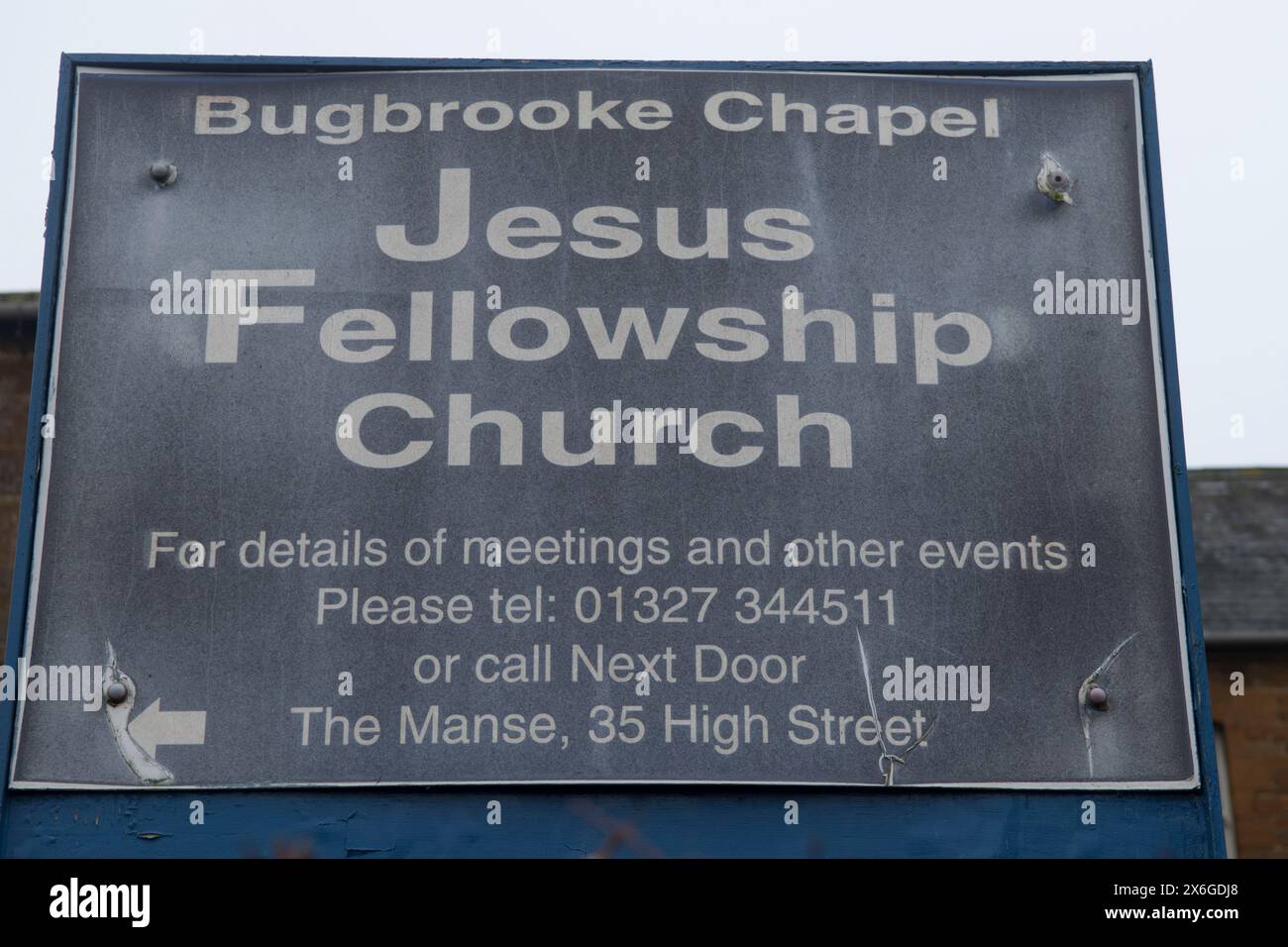 Bugbrooke Chapel, sign Bugbrooke, Northampton England UK 2019 2010s ...