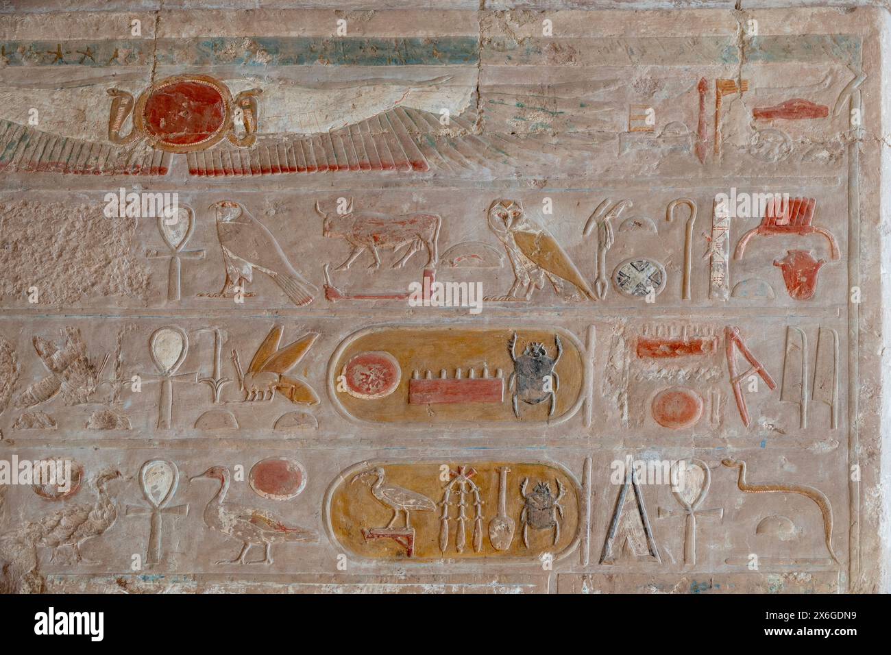 Cartouche of Thutmose III at the Temple of Hatshepsut at Deir el Bahari ...