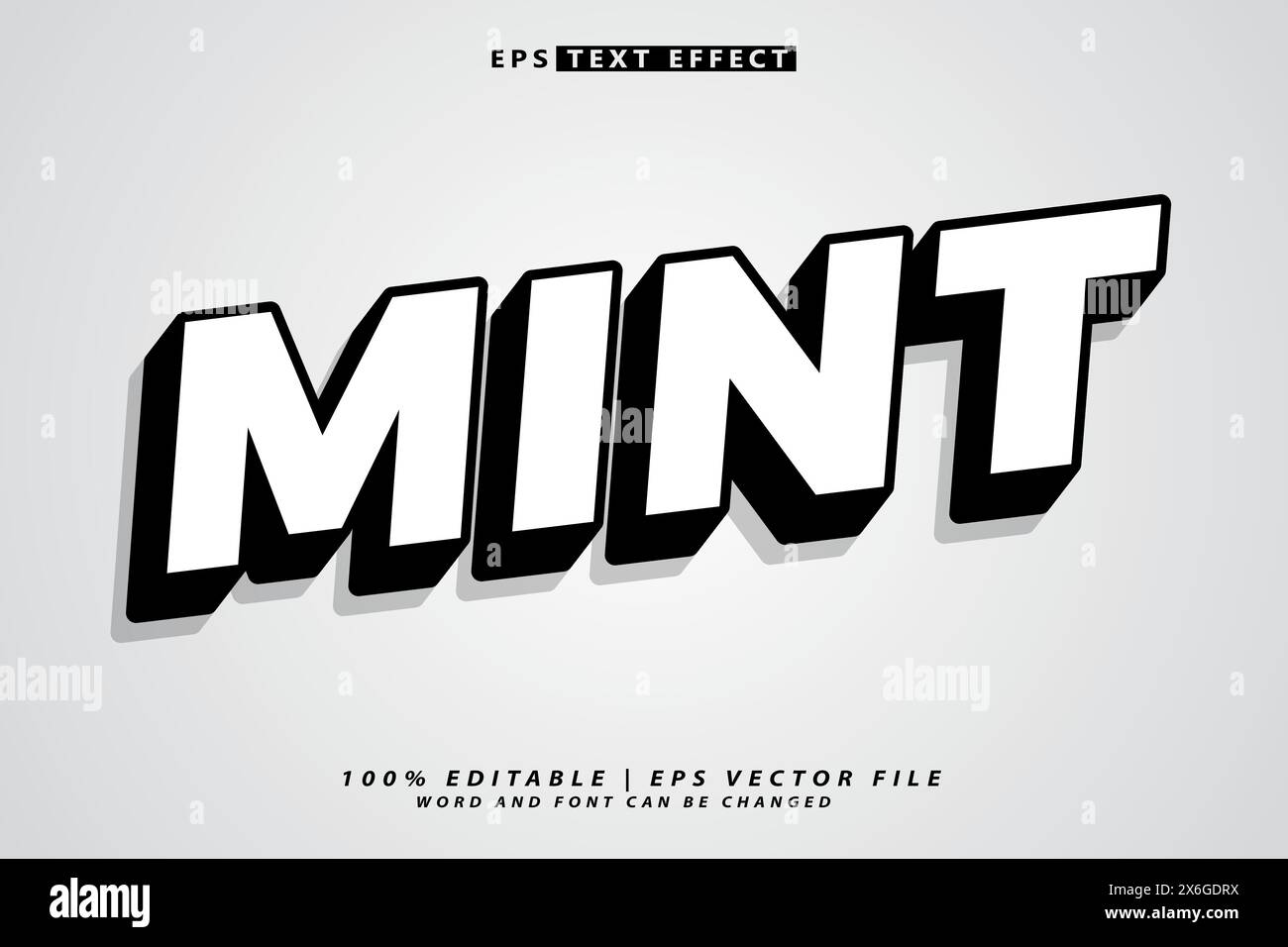 editable 3D text effect Stock Vector Image & Art - Alamy