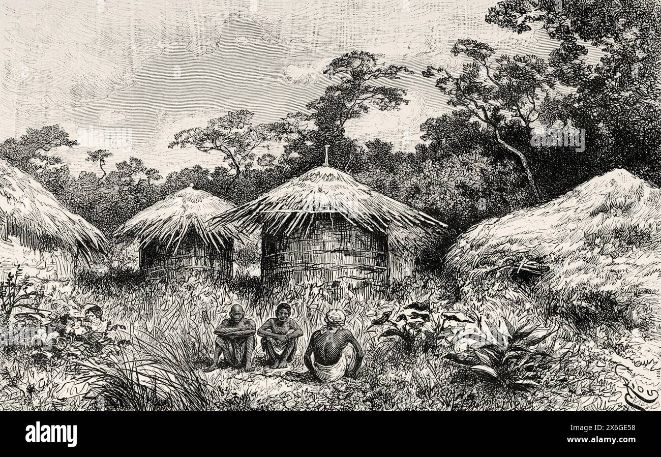 Native African indigenous people of the village of Kameruka, Uganda ...