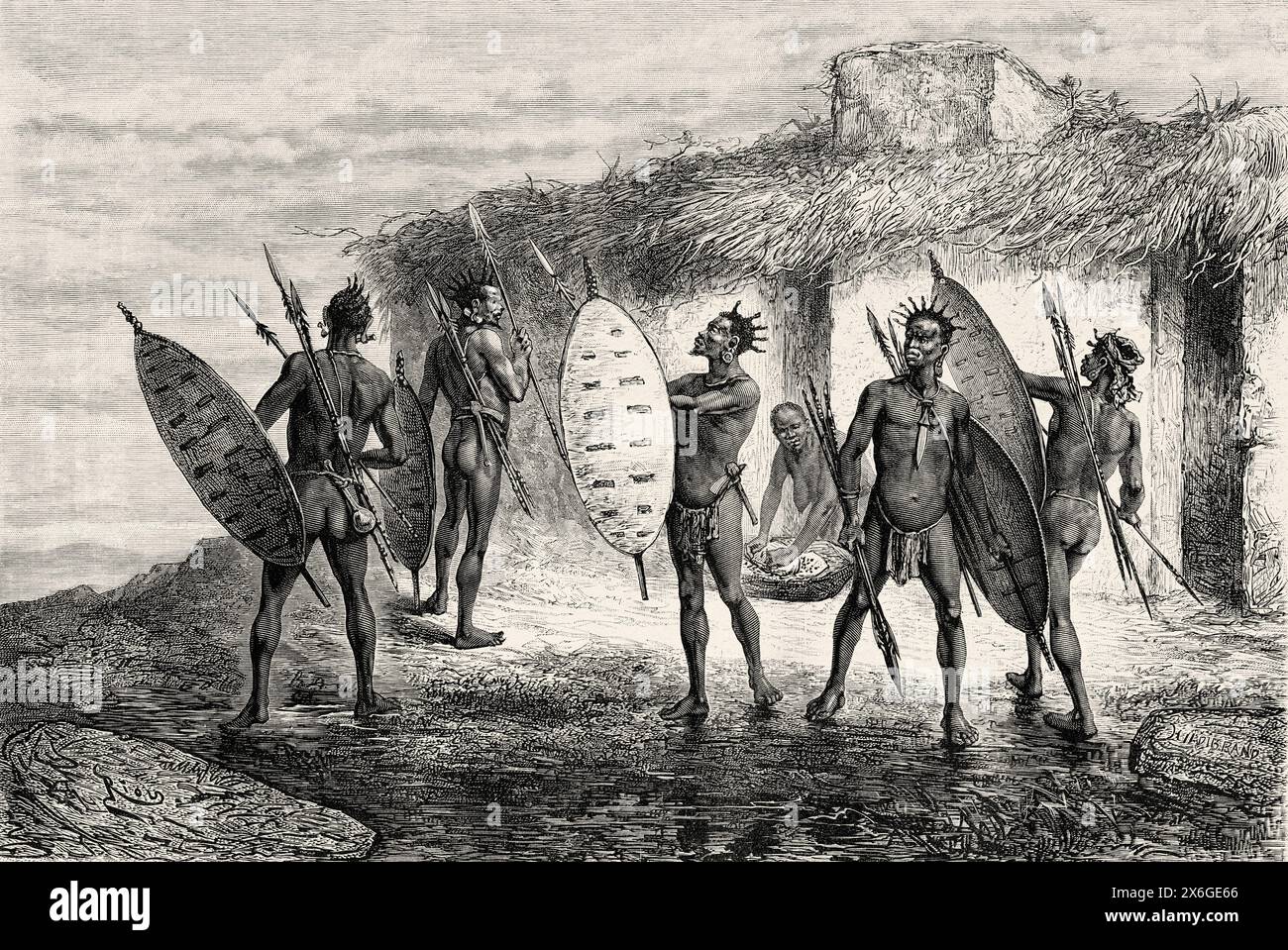 Native African indigenous warriors of the Hehe tribe, Iringa Region ...