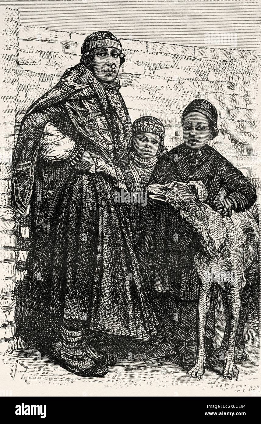Native family from Dezful dressed in traditional costume, Iran. Middle ...