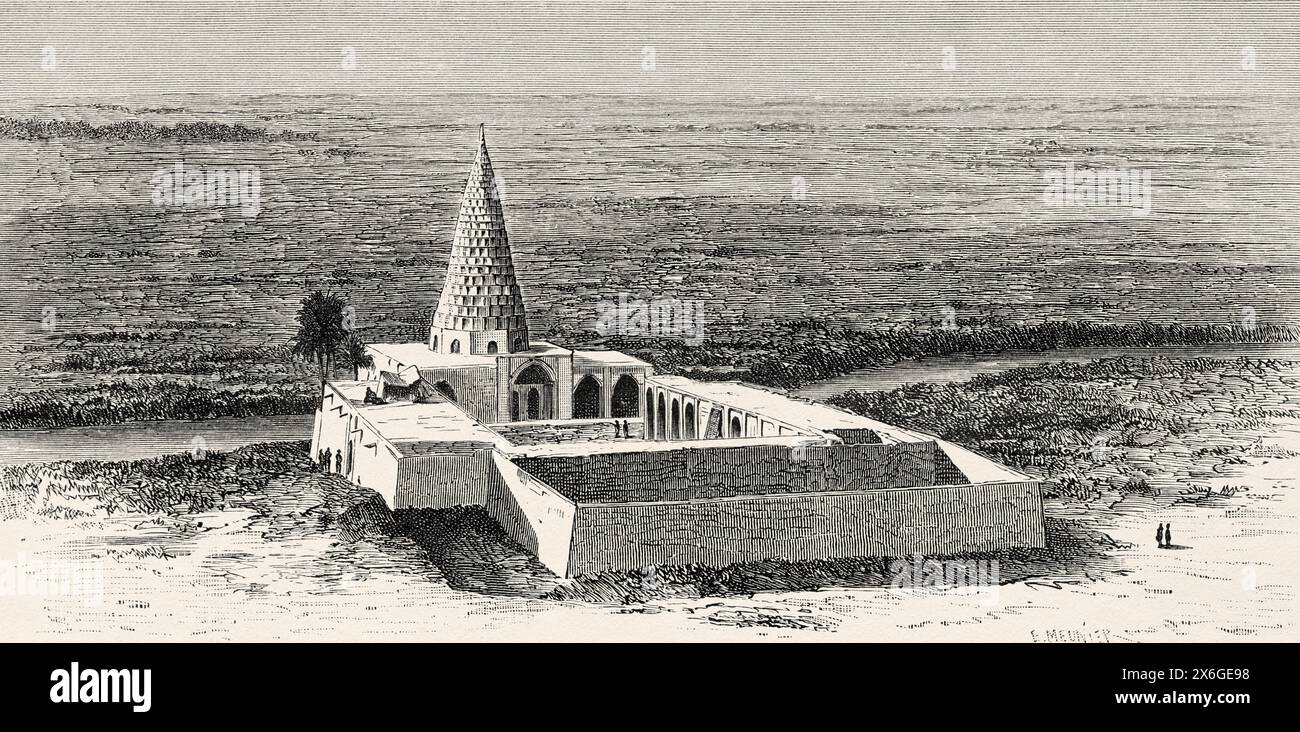 The Tomb of the prophet Daniel in Susa, Iran. Middle East. Drawing by ...