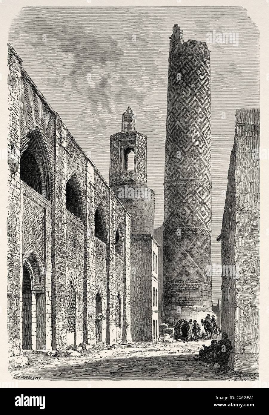 Minaret of the Jameh mosque or the Friday mosque, Shushtar, Iran ...